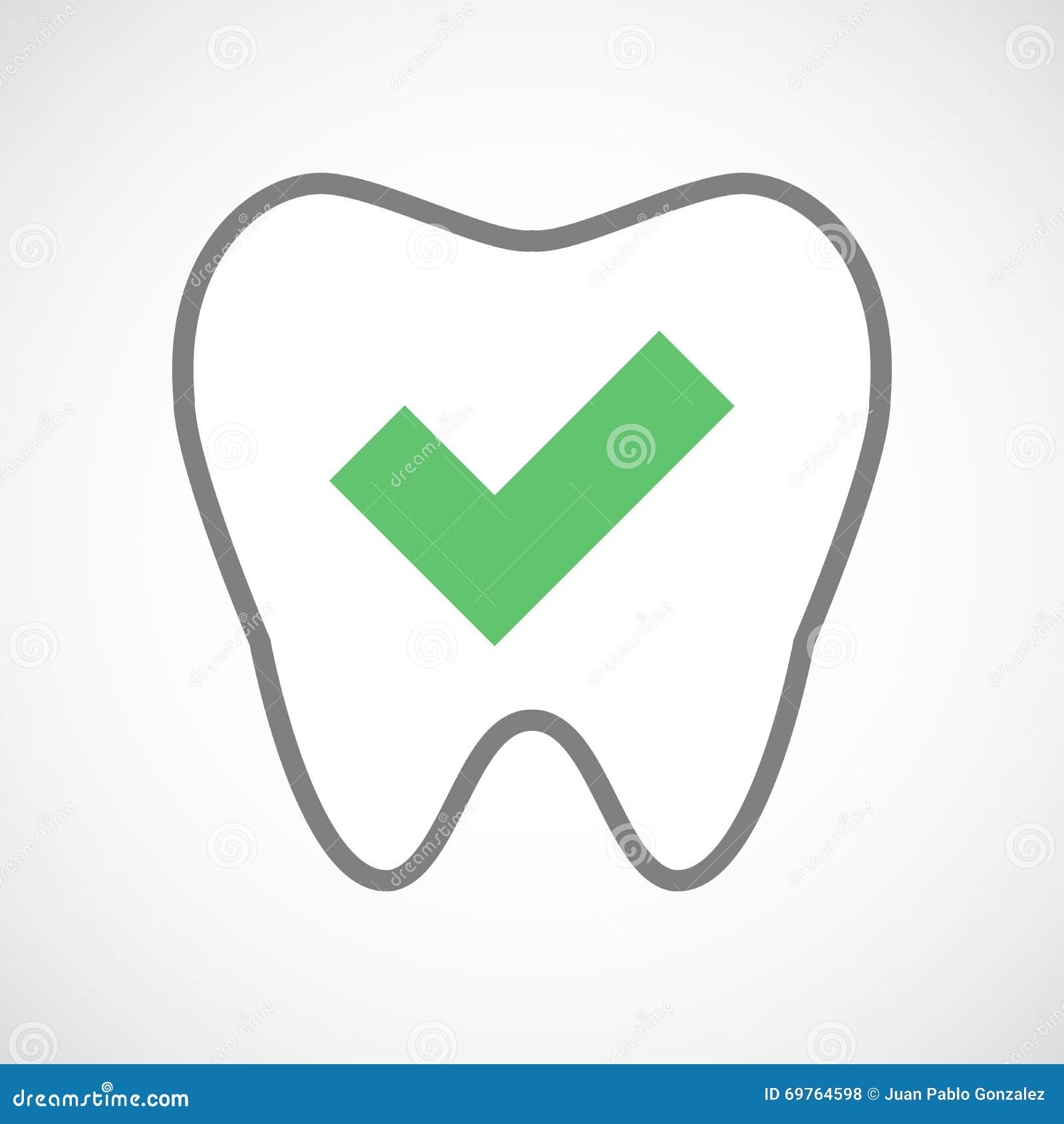 Line Art Tooth Icon with a Check Mark Stock Illustration - Illustration ...