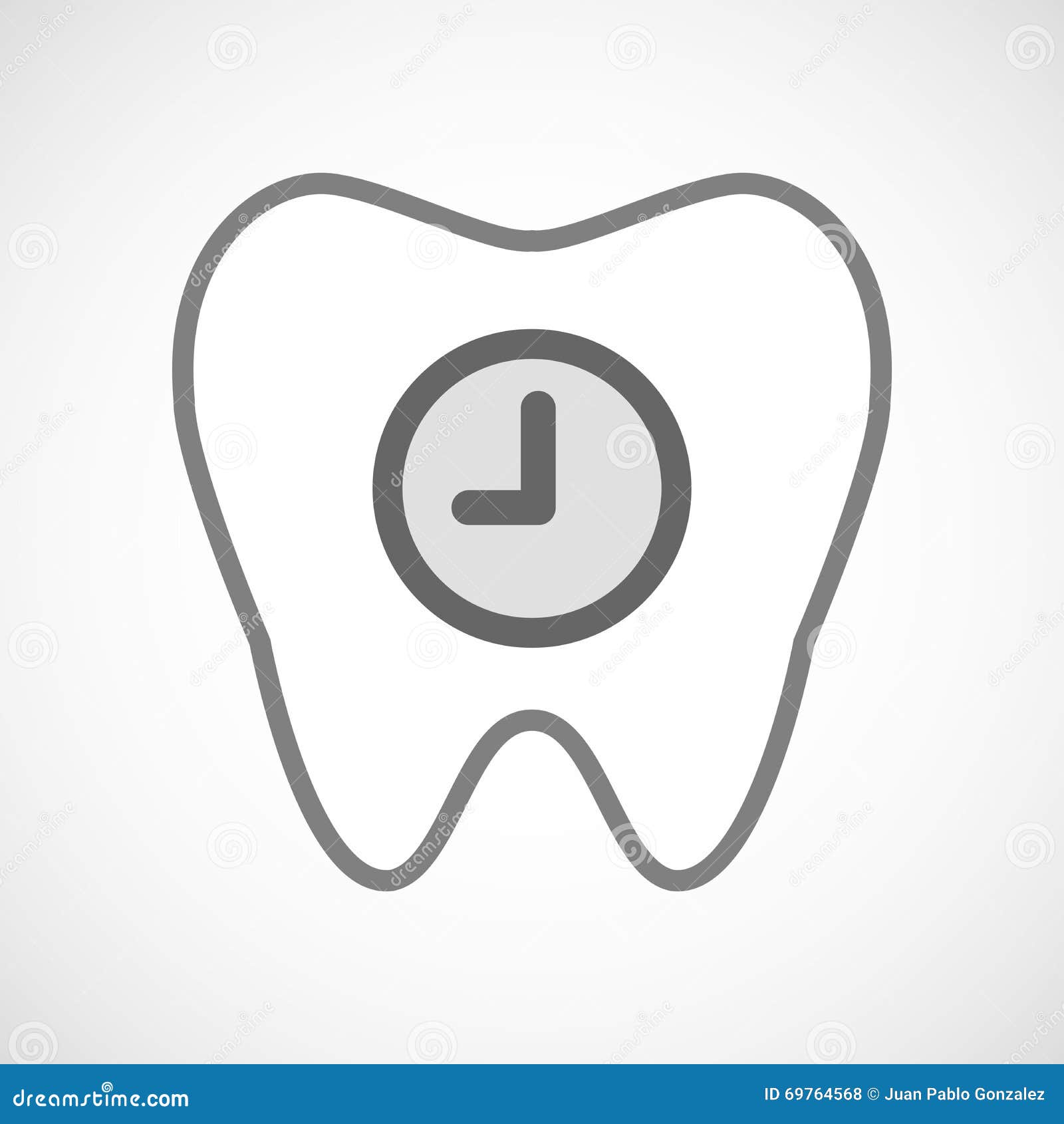 Line Art Tooth Icon with a Clock Stock Illustration - Illustration of ...