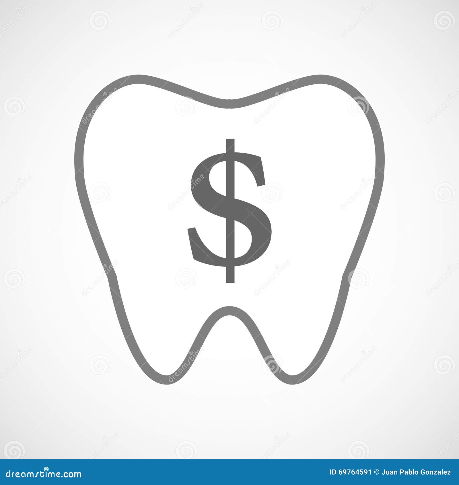 Line Art Tooth Icon with a Dollar Sign Stock Illustration ...