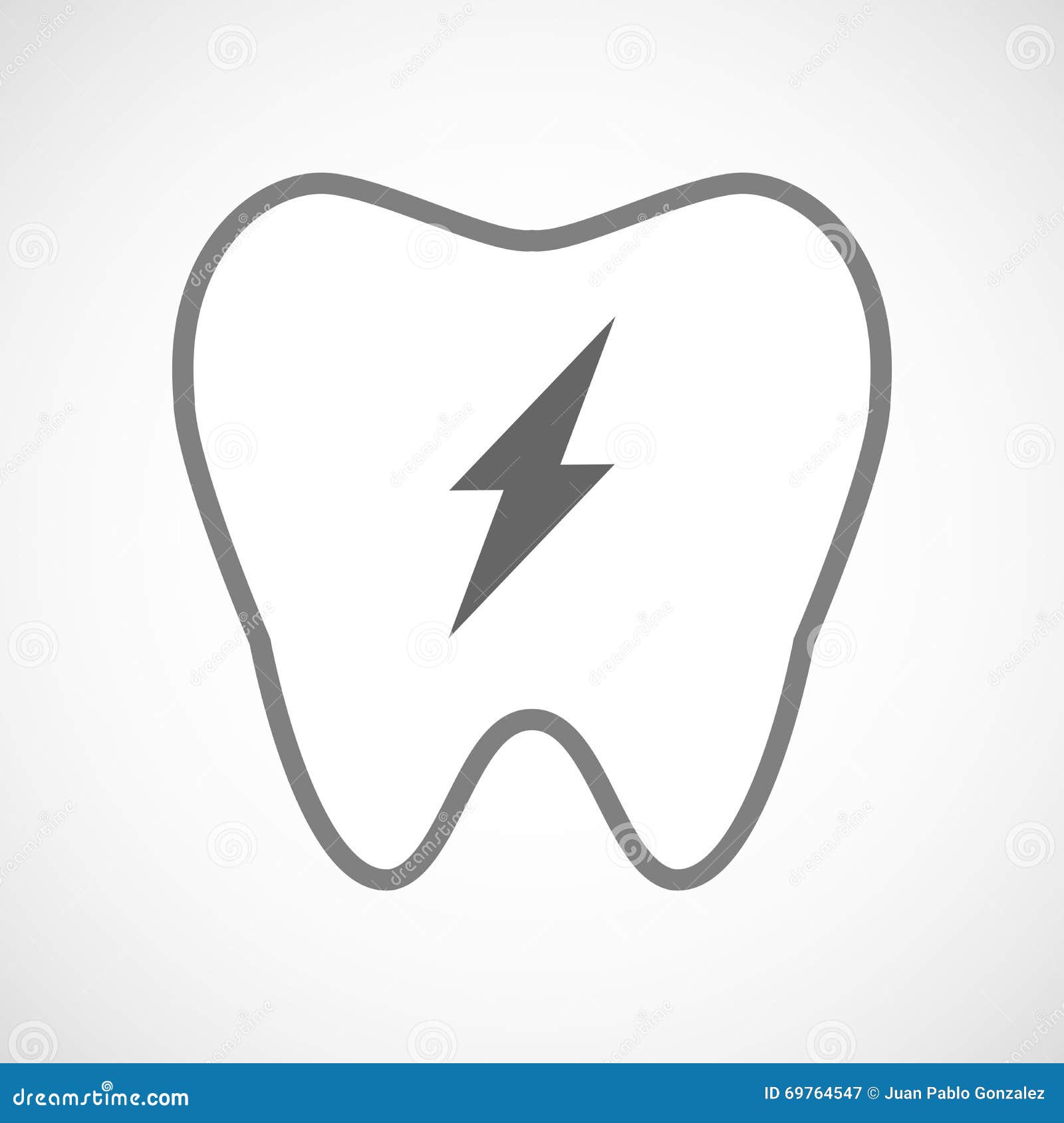 Line Art Tooth Icon with a Lightning Stock Illustration - Illustration ...