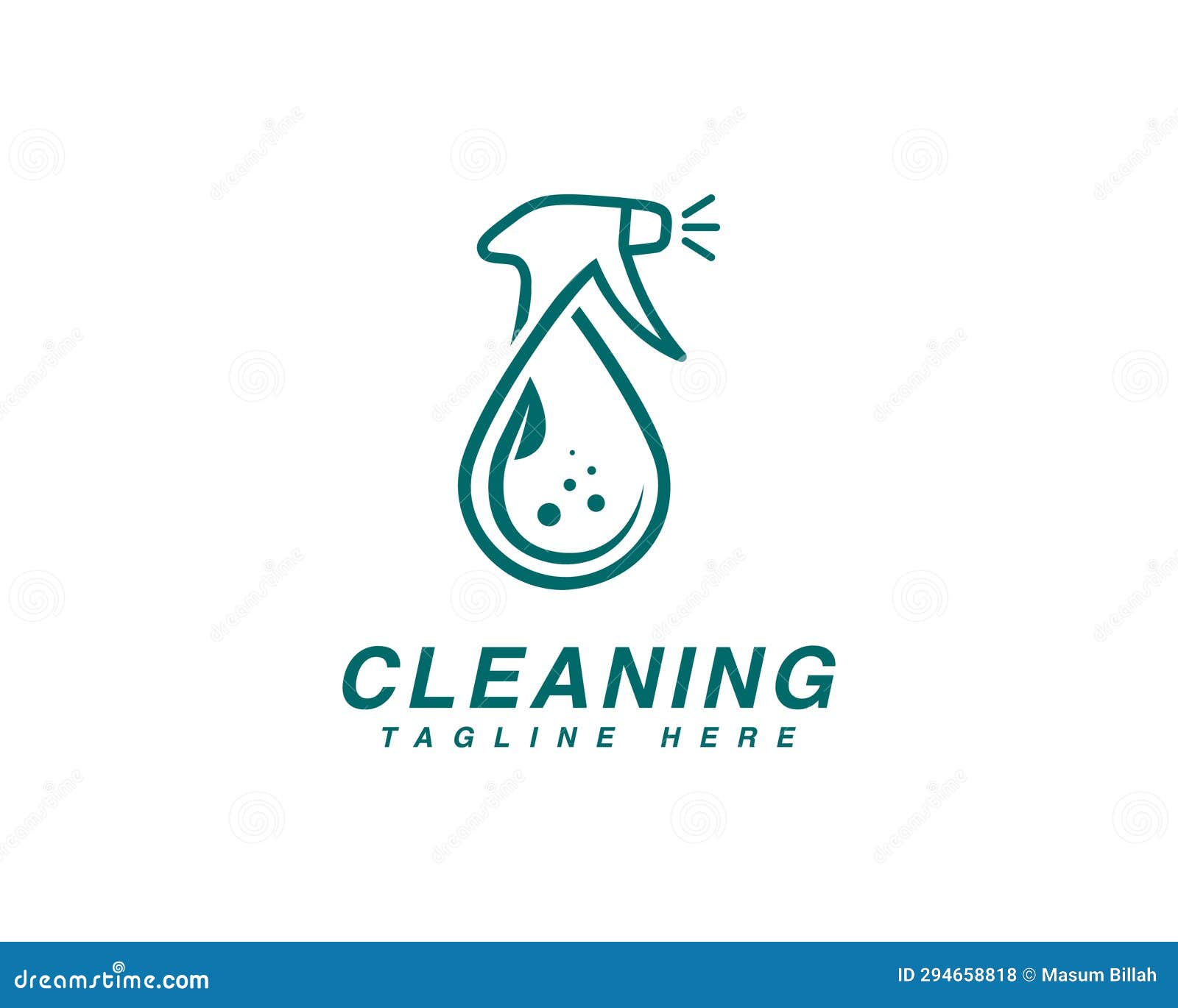 Line Art Type Cleaning Service Logo Design. Stock Vector - Illustration ...