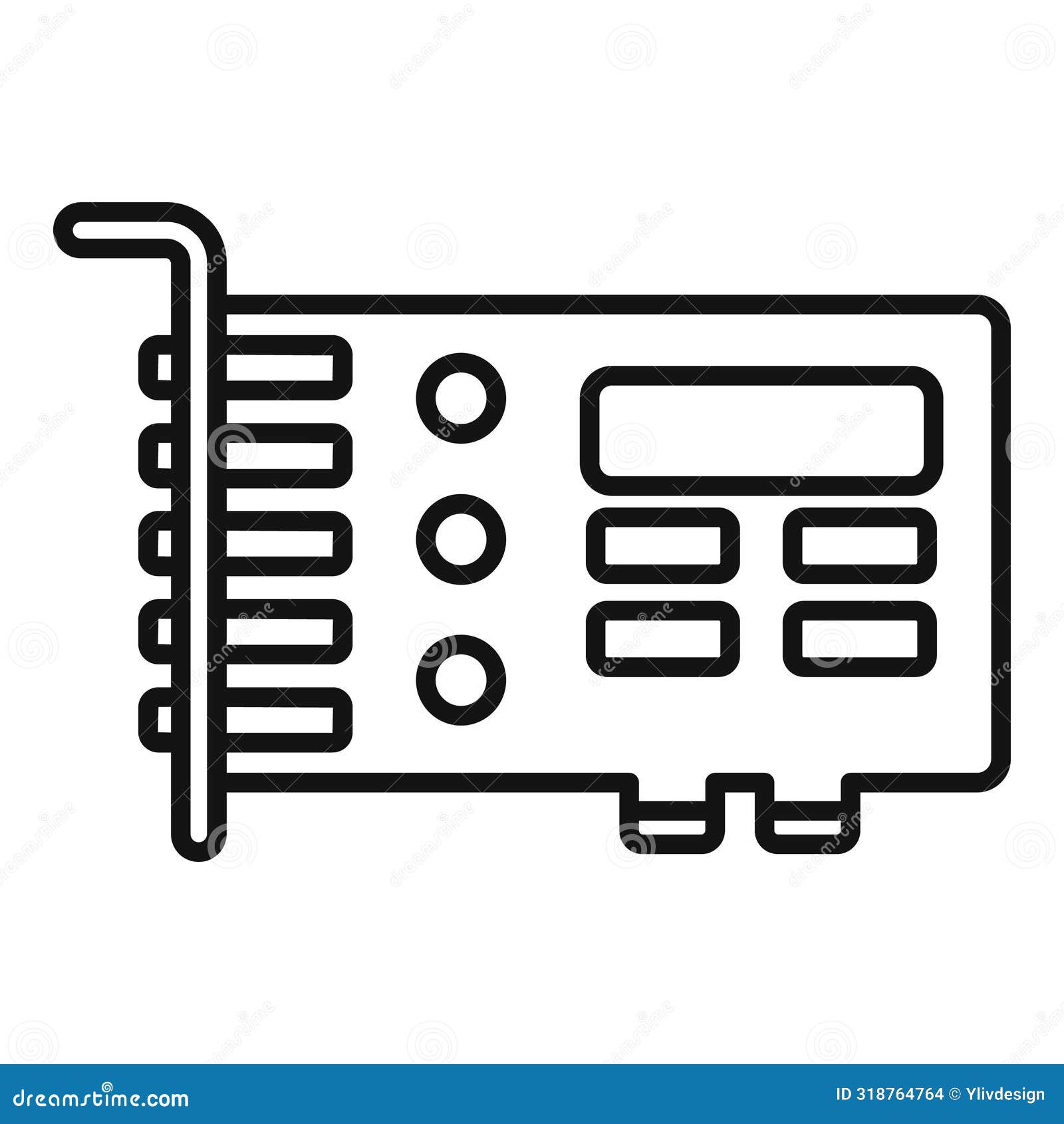 Vector Illustration of a Graphics Card Stock Vector - Illustration of ...