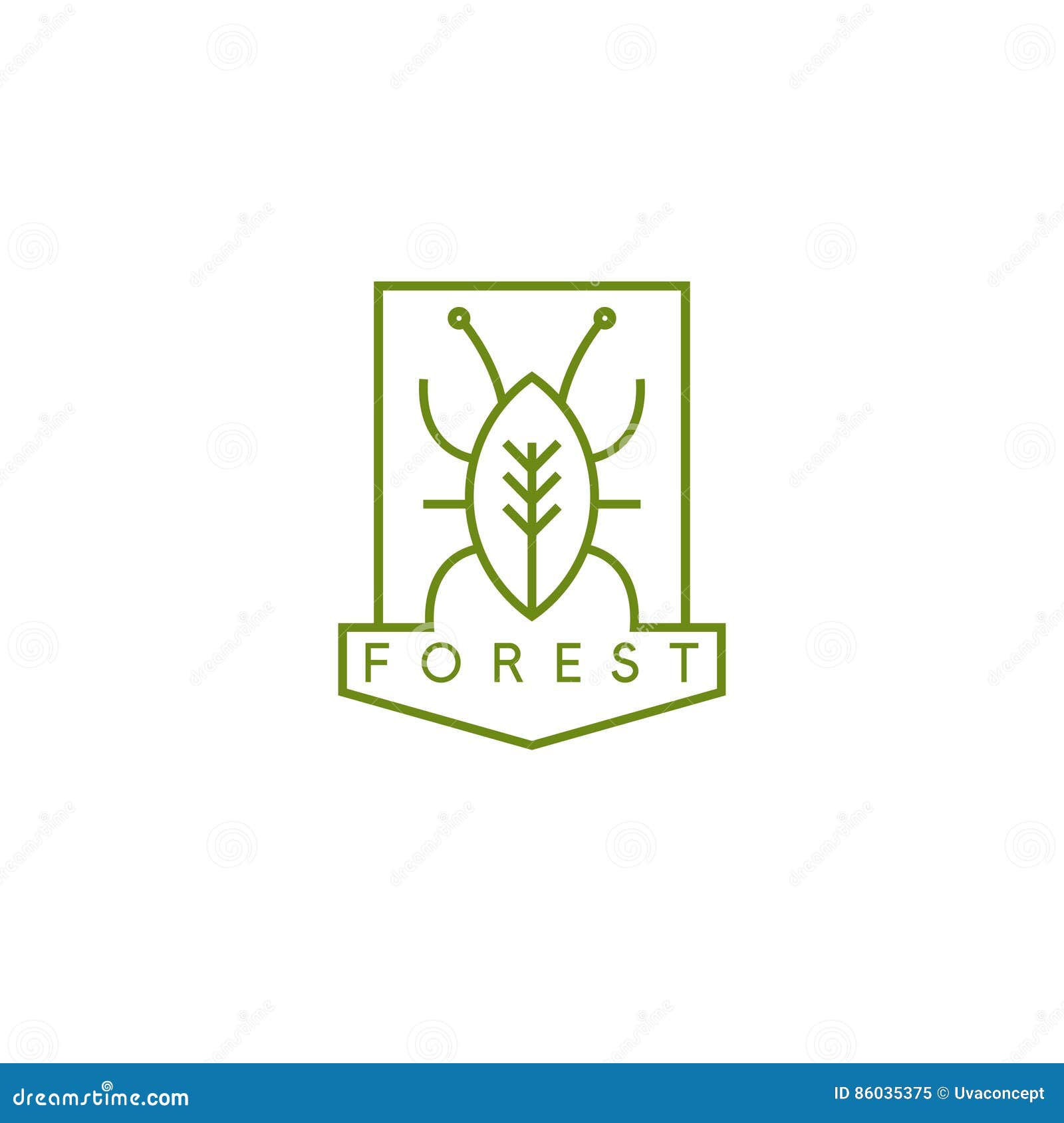 Line Art Vector Crest with Bug Stock Vector - Illustration of creative ...