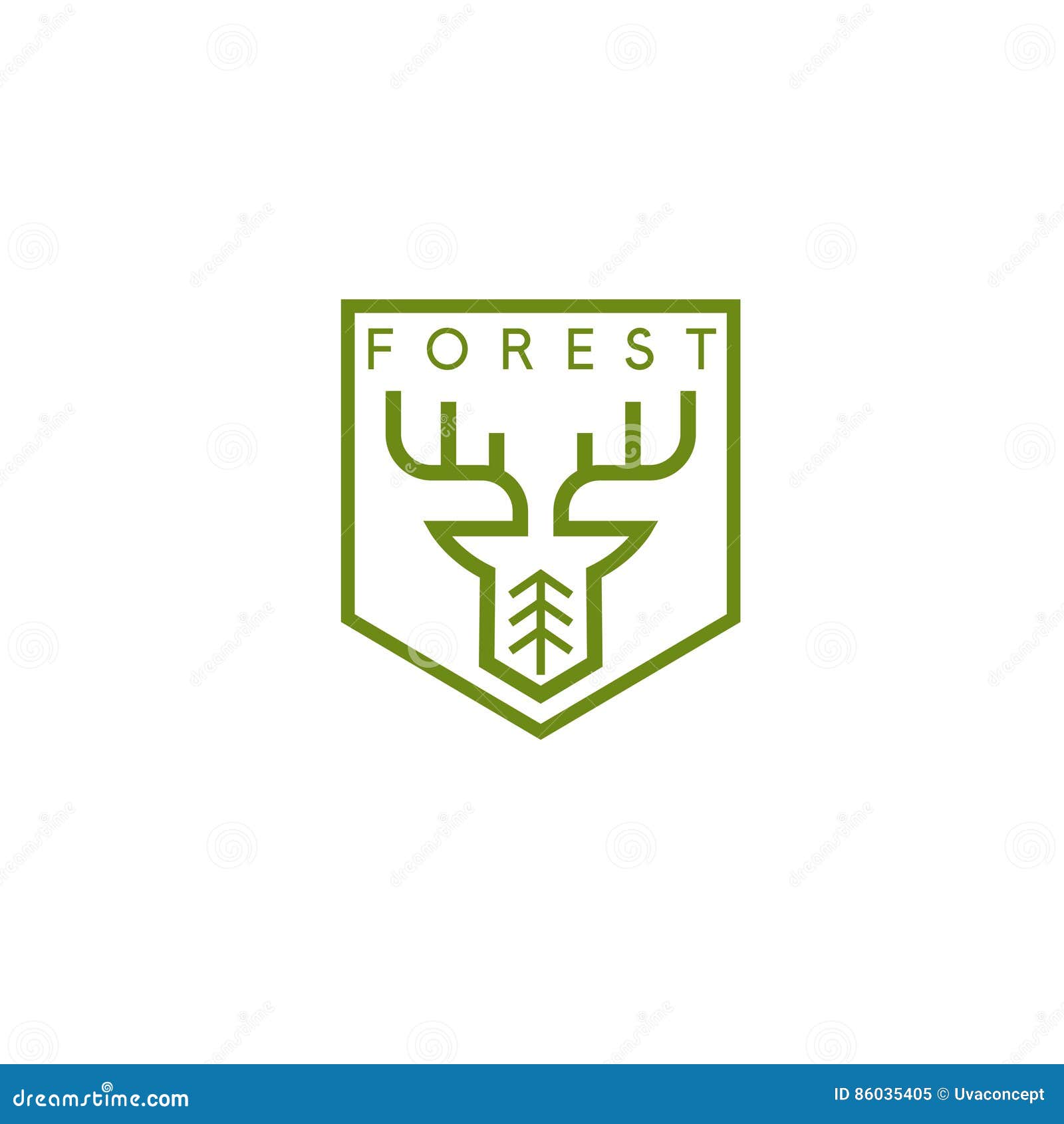 Deer Crest Emblems, Black And White Vector Illustration, Animal ...
