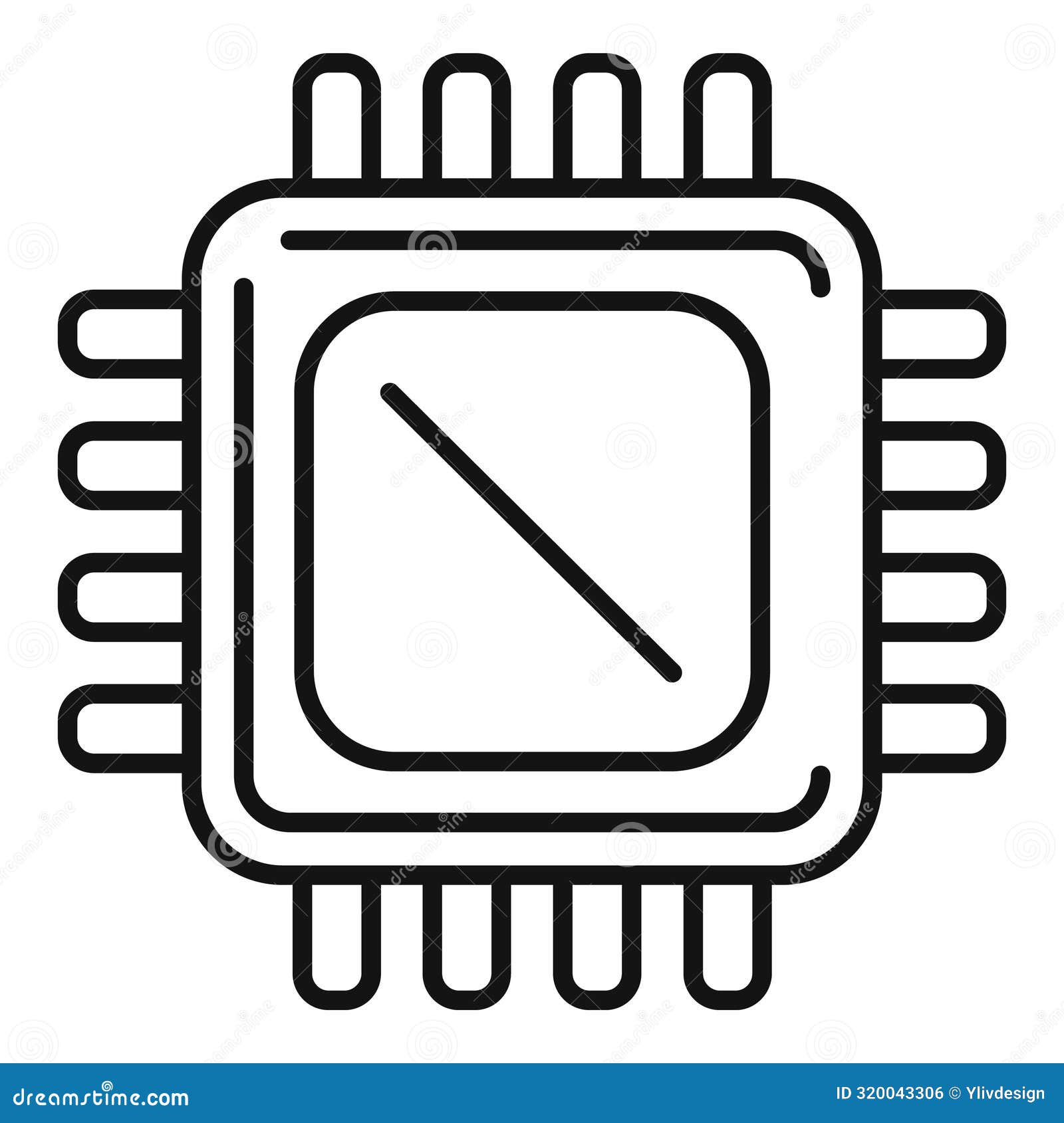 Vector Illustration of a Microchip Icon Stock Illustration ...