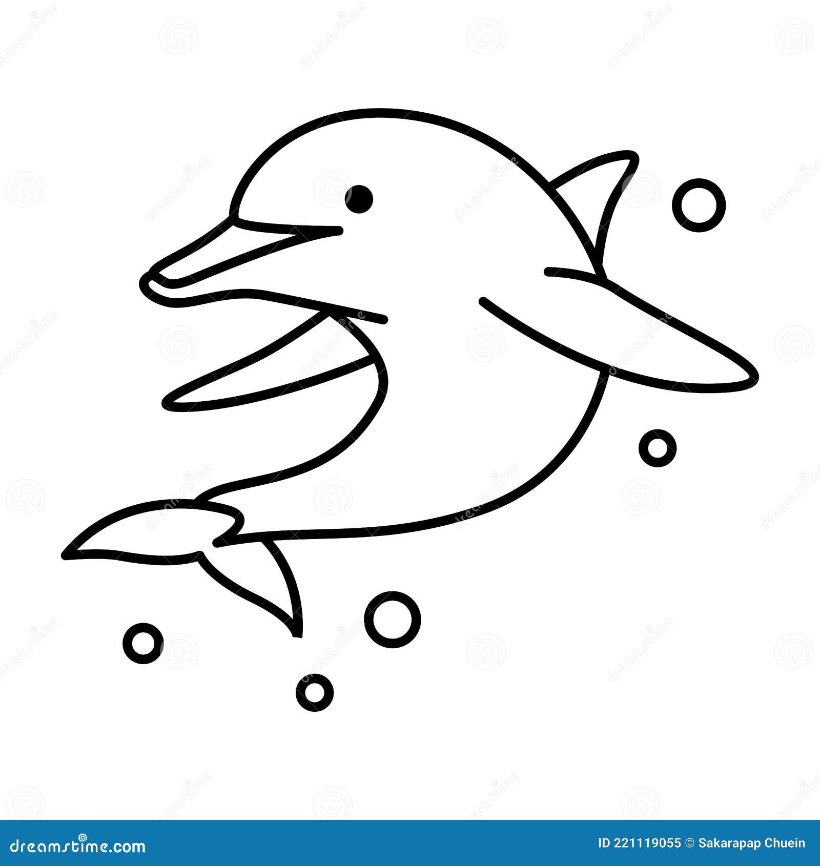 Vector Illustration of a Dolphin Stock Vector - Illustration of ...