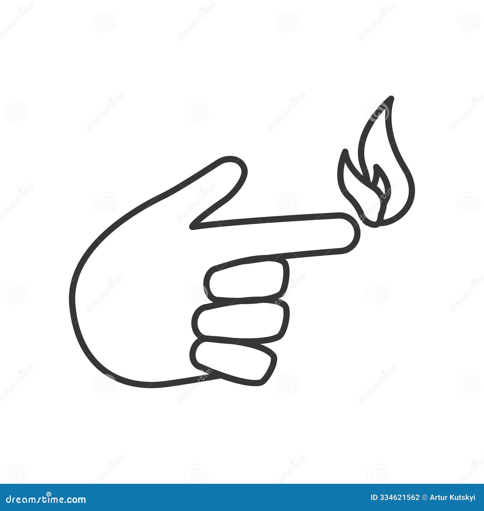 Fire Finger Gesture Line Vector Icon Stock Vector - Illustration of ...