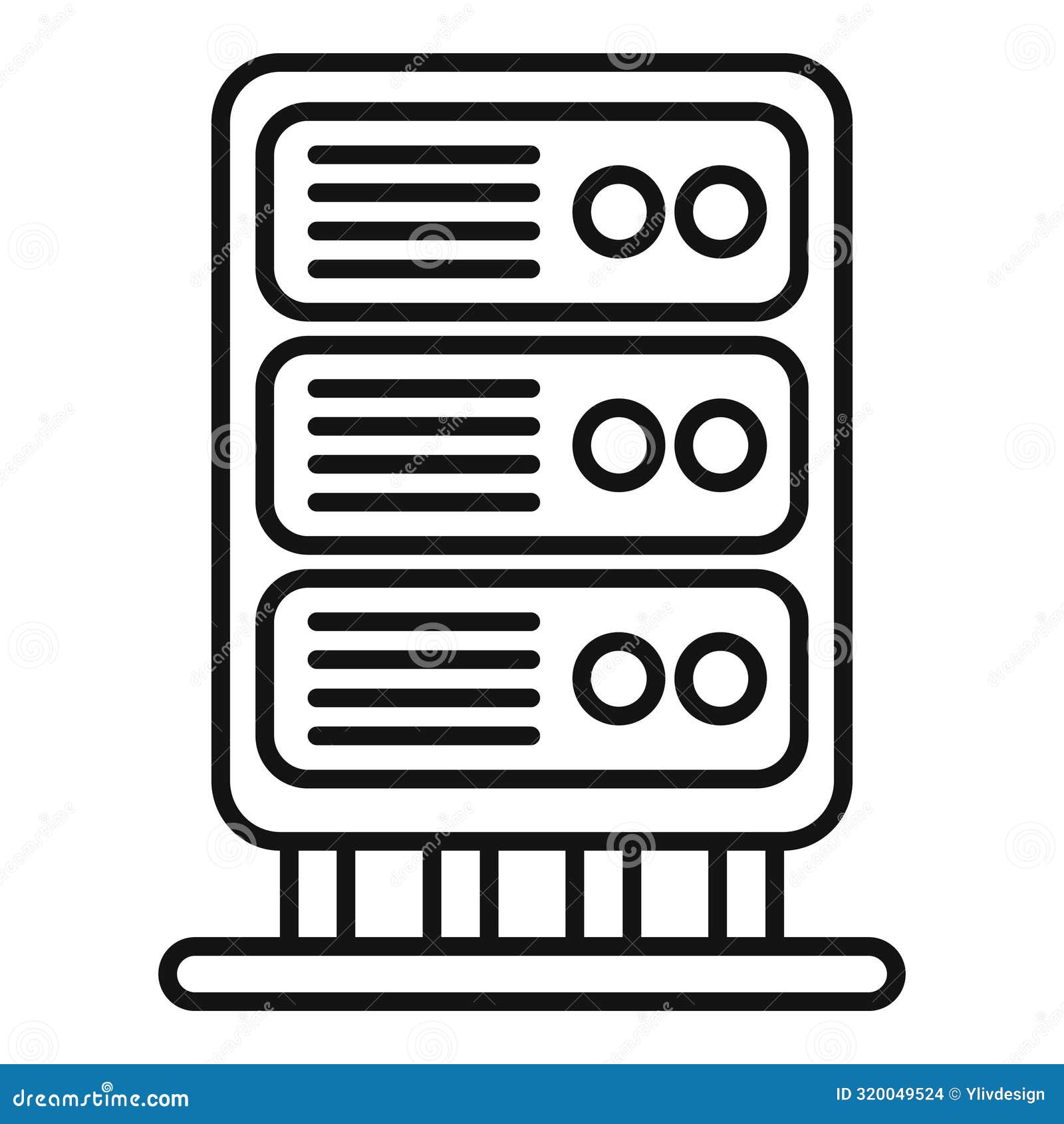 Vector icon of server rack stock illustration. Illustration of cabinet ...