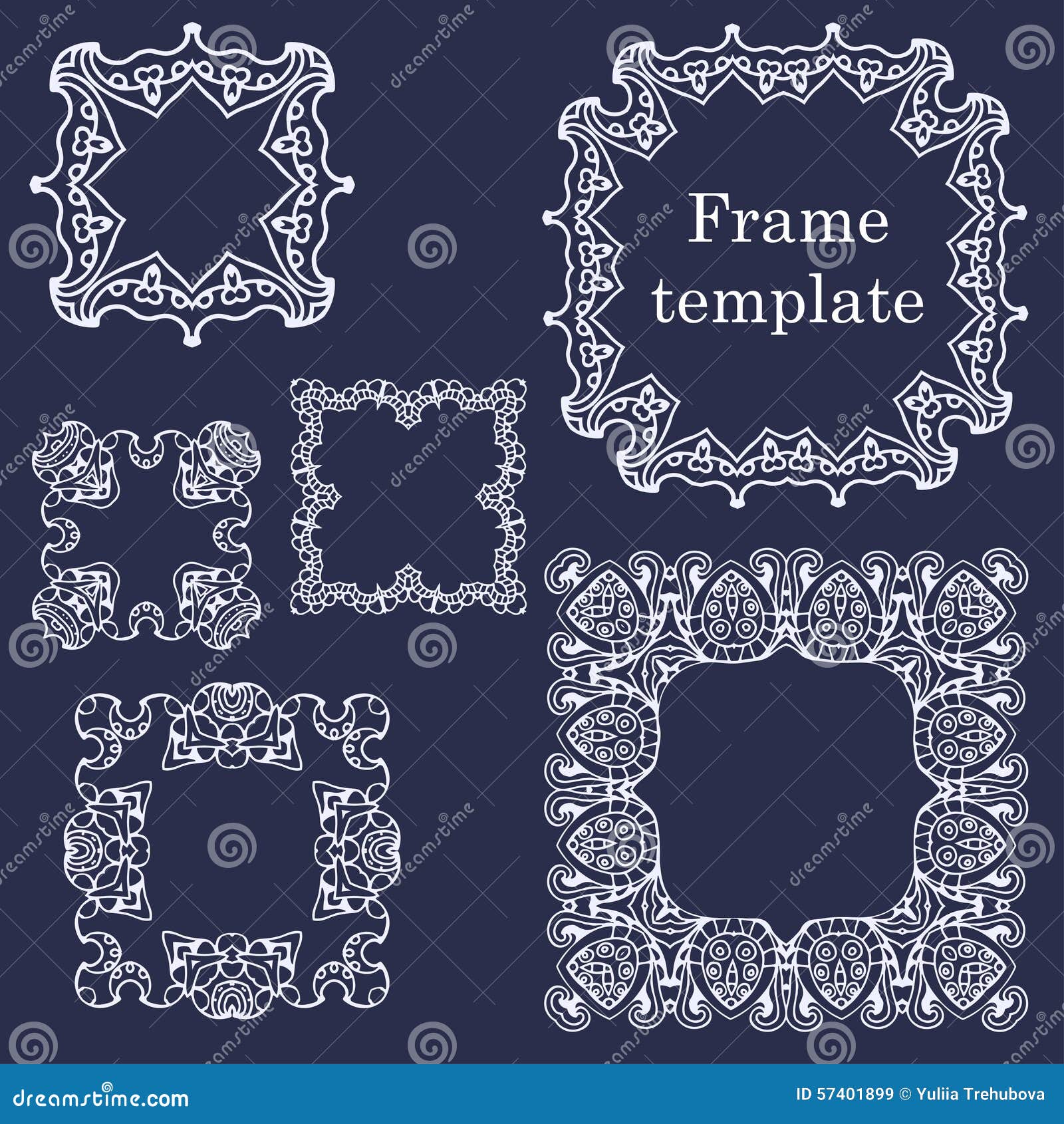 Line Art Vintage Frames. Set of Frames Stock Vector - Illustration of ...