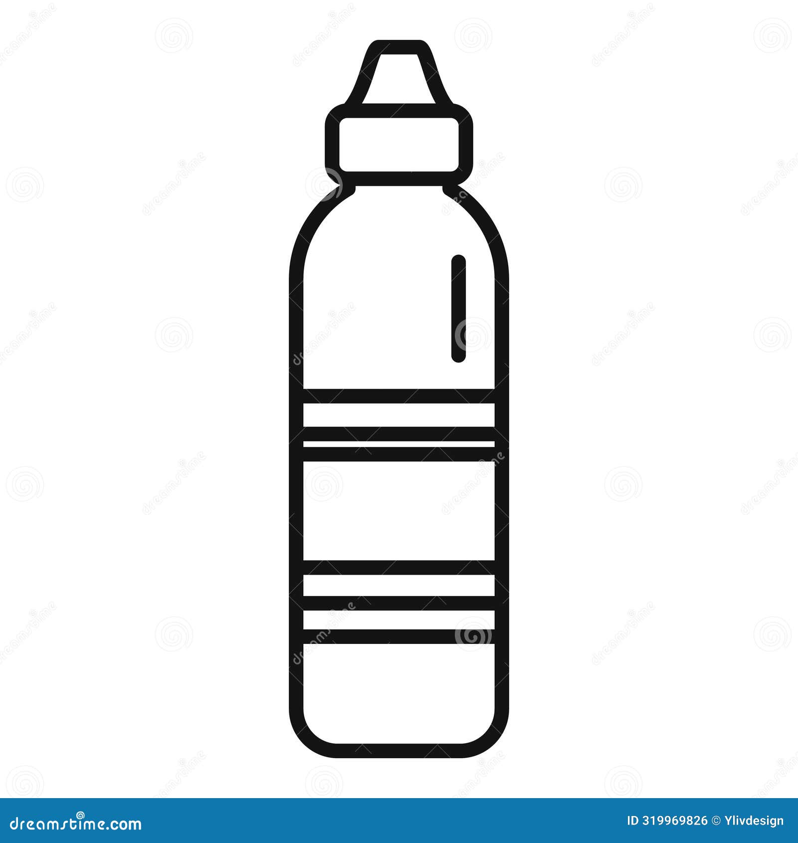 Line art of a water bottle stock vector. Illustration of minimalist ...