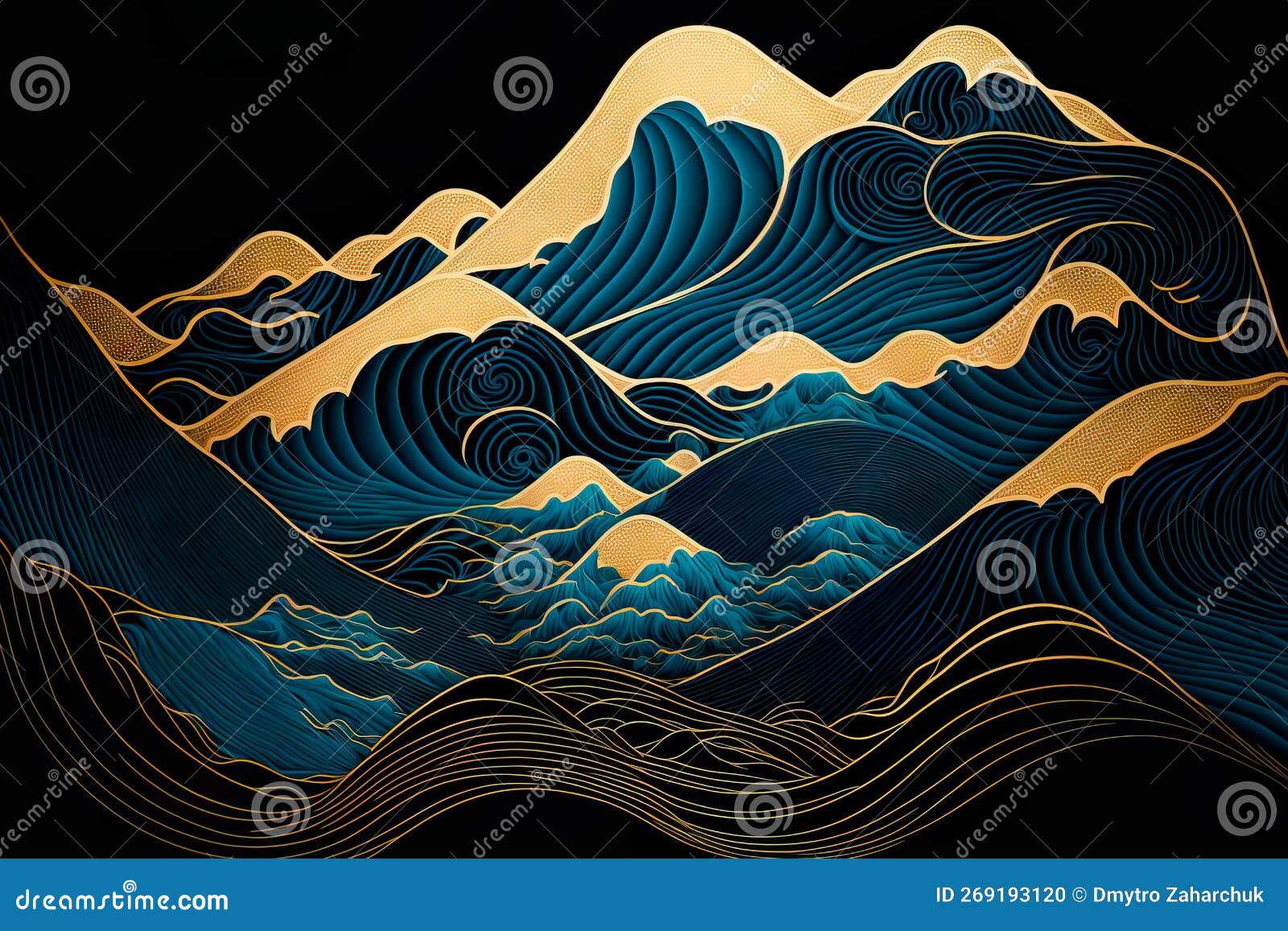 Line Art Wave Design. Abstract Artistic Wallpaper Generative AI Stock ...