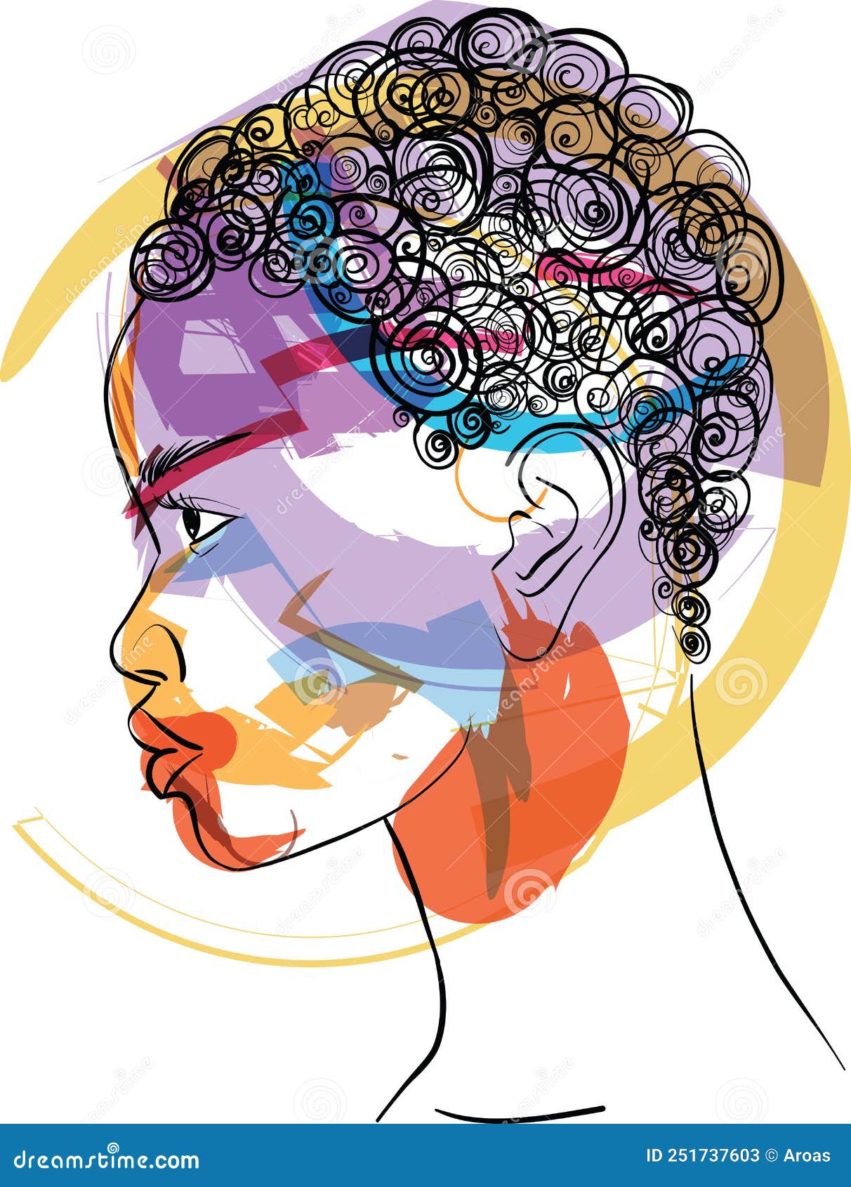 Line Art Woman Face Drawing Black Woman Stock Vector Illustration Of