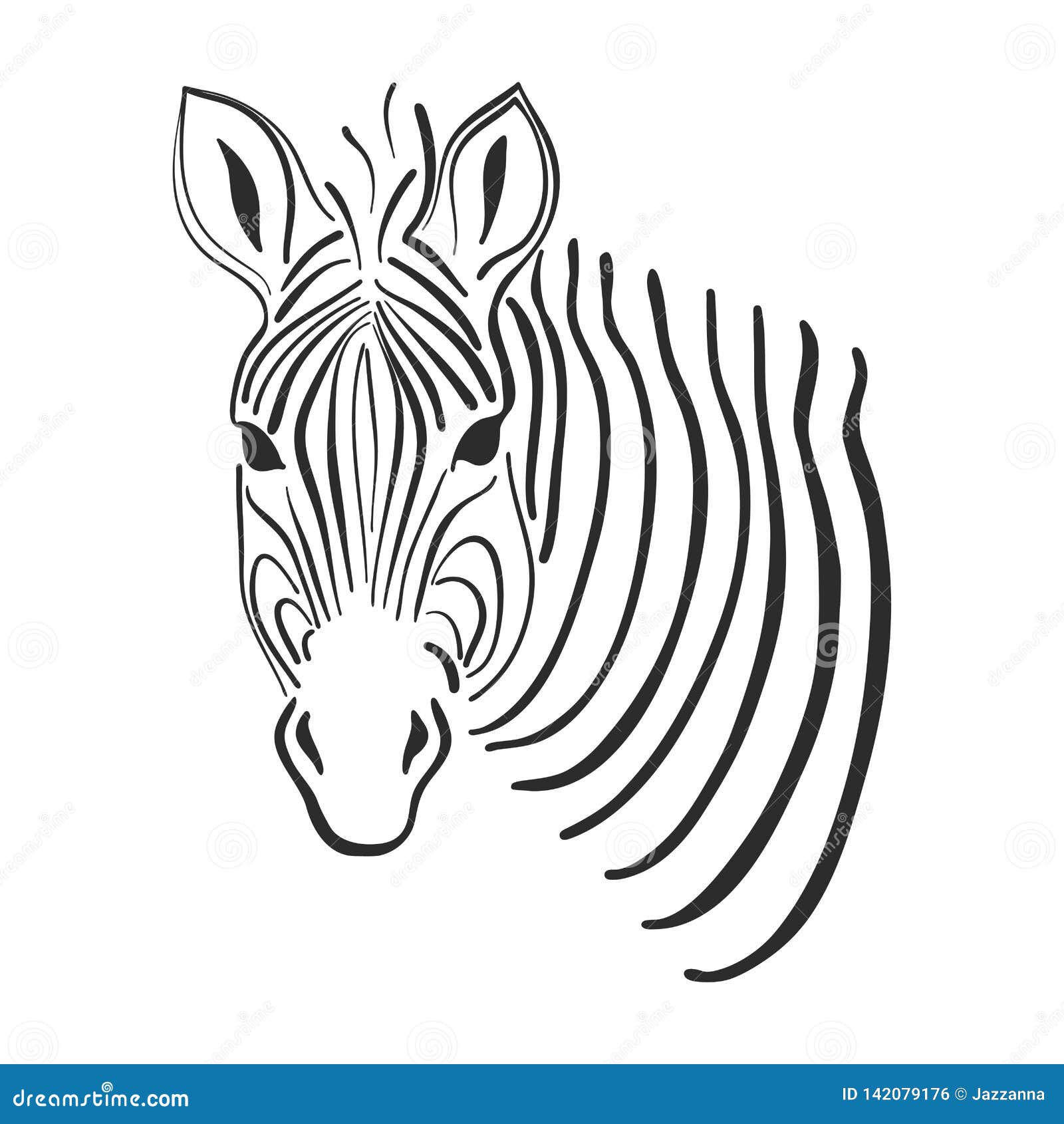 Line art zebra sketch stock vector. Illustration of graphic - 142079176