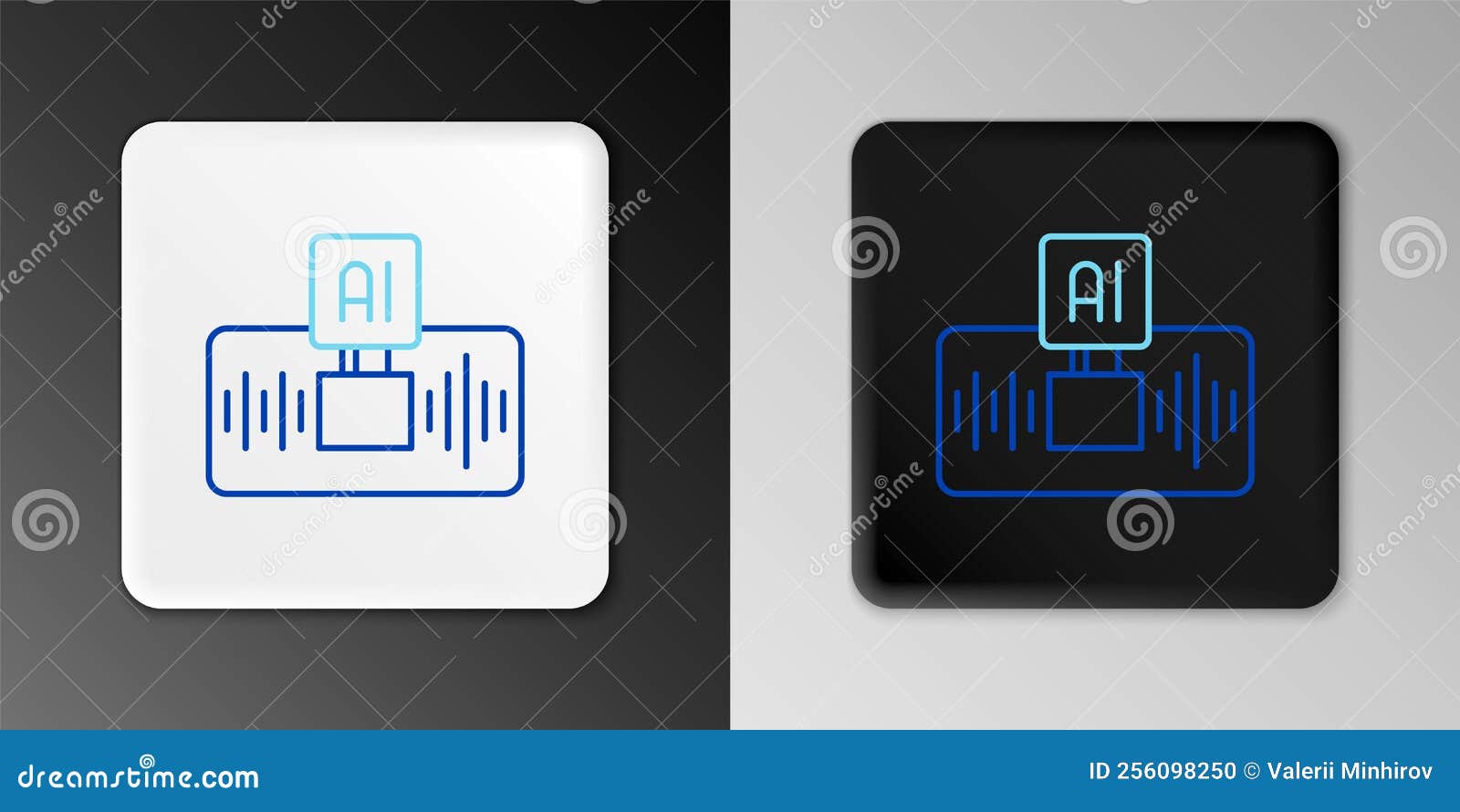 Line Artificial Intelligence AI Icon Isolated on Grey Background ...