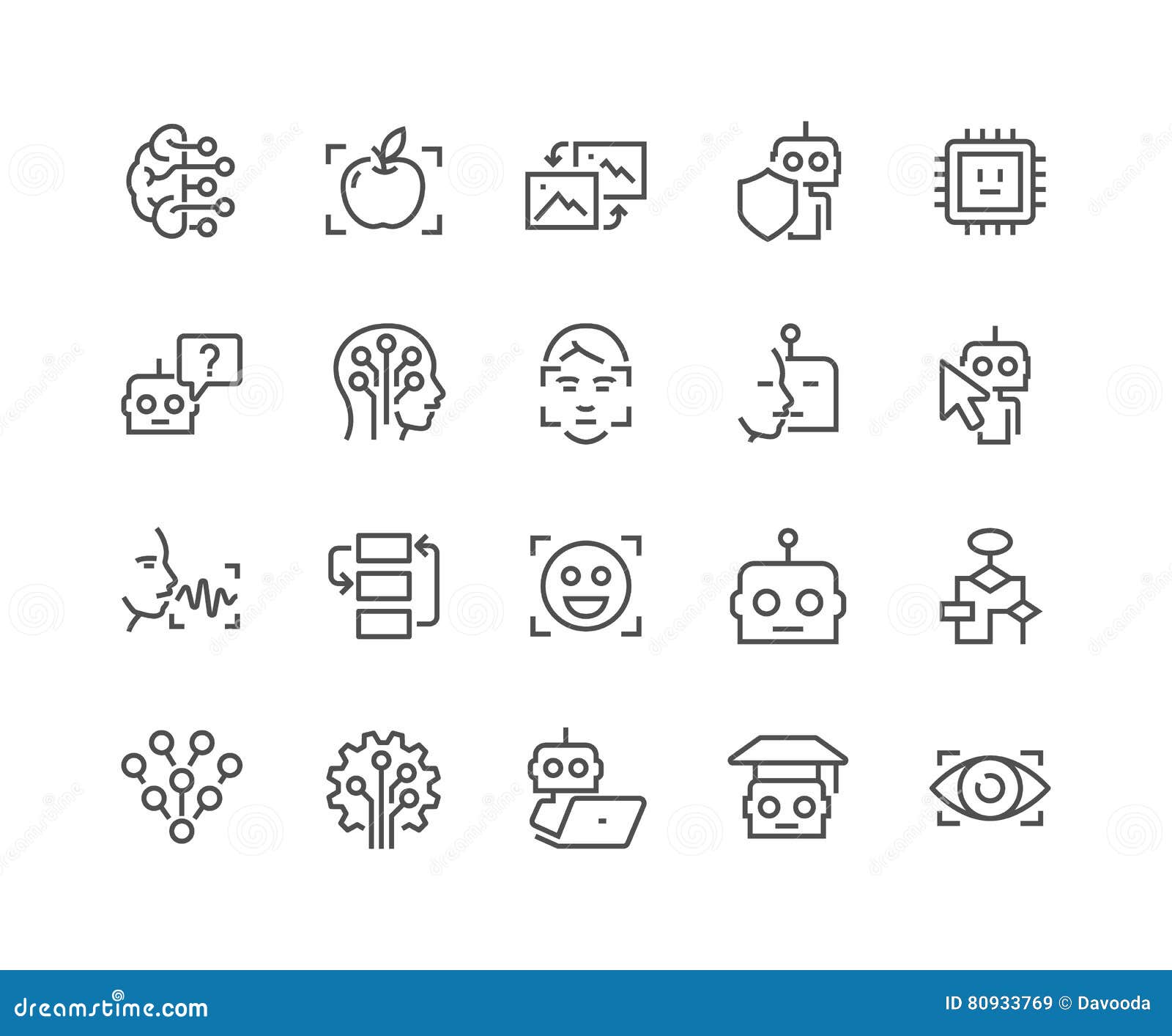 Line Artificial Intelligence Icons Stock Vector - Illustration of ... Line Artificial Intelligence Icons Stock Vector - Illustration of ...