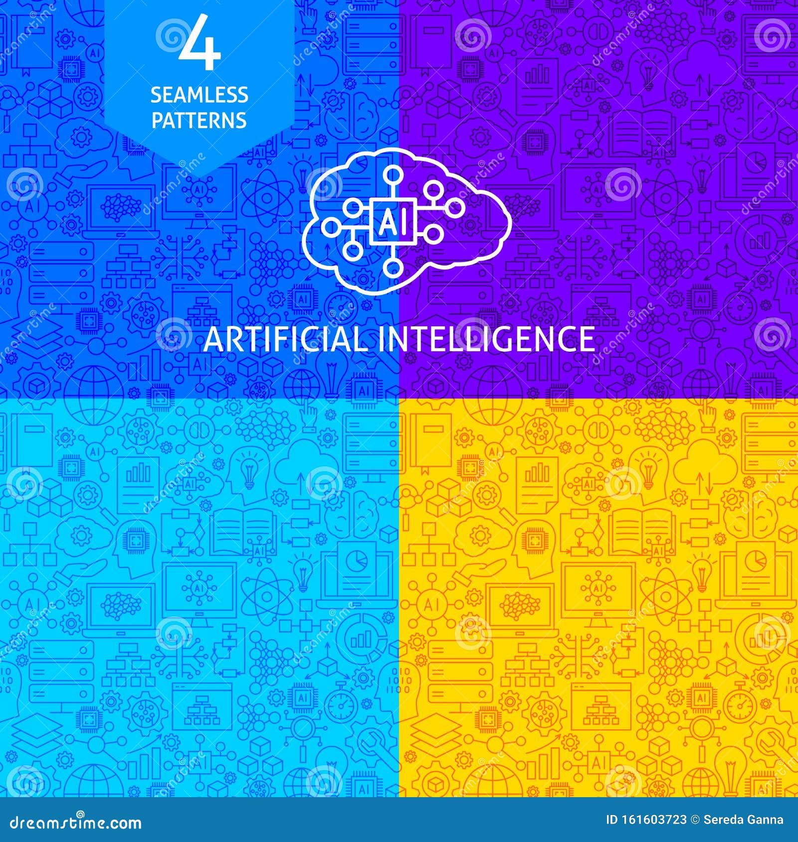 Line Artificial Intelligence Patterns Stock Vector - Illustration of ... Line Artificial Intelligence Patterns Stock Vector - Illustration of ...