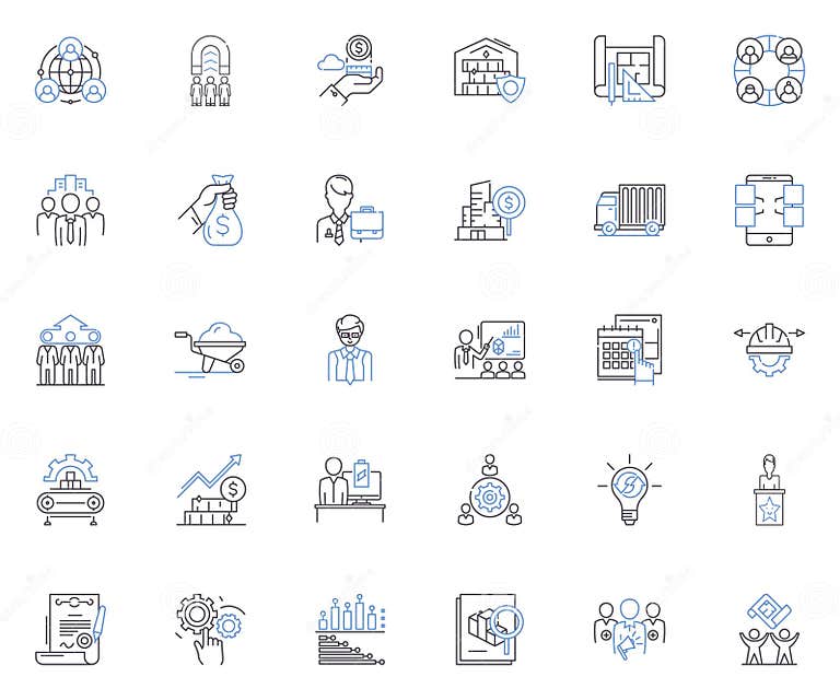 Line Assembly Line Icons Collection. Efficiency, Optimized, Streamlined ...