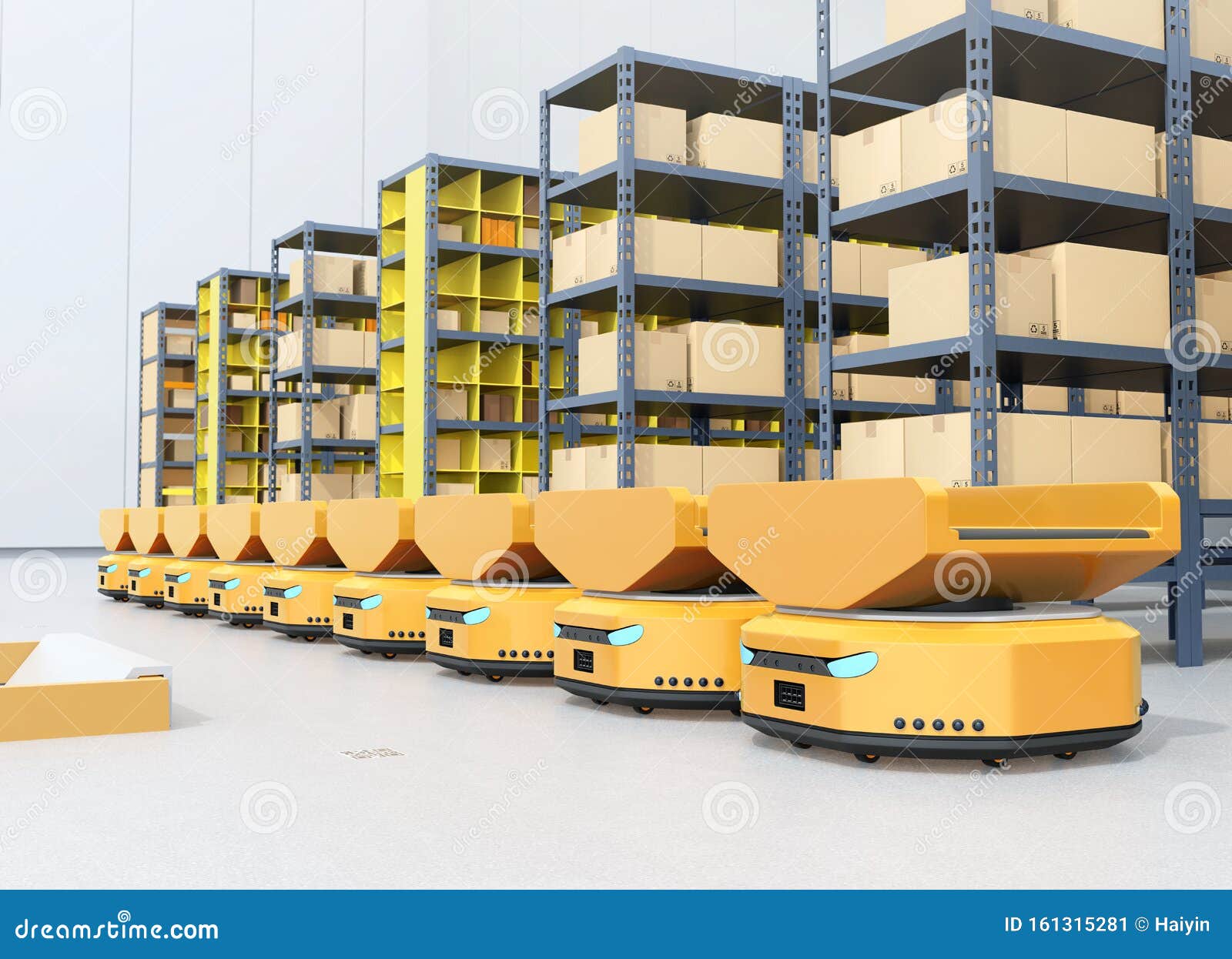 Line of Autonomous Mobile Robots in Modern Warehouse Stock Illustration ... Line of Autonomous Mobile Robots in Modern Warehouse Stock Illustration ...