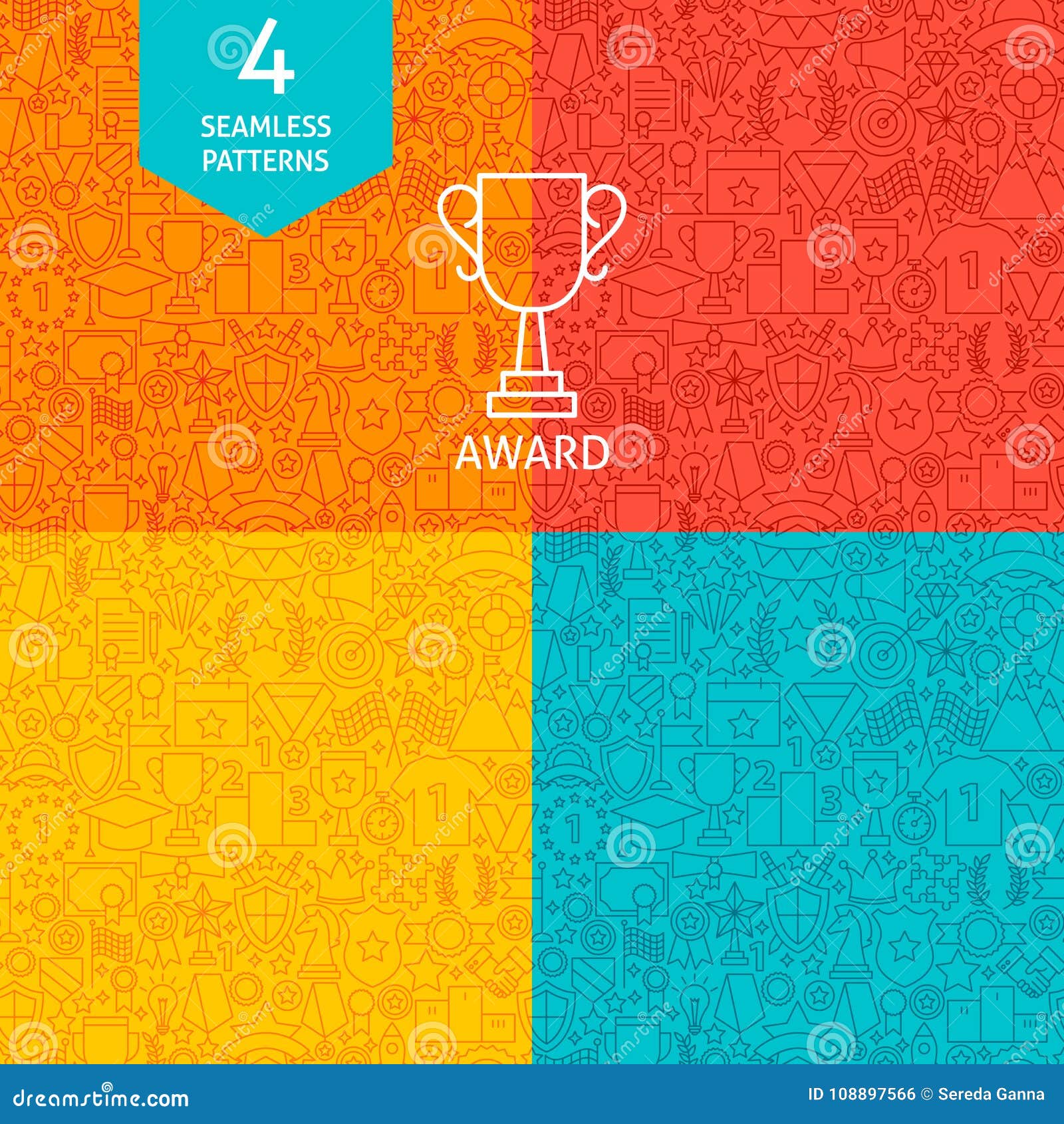 Line Award Patterns stock vector. Illustration of outline - 108897566