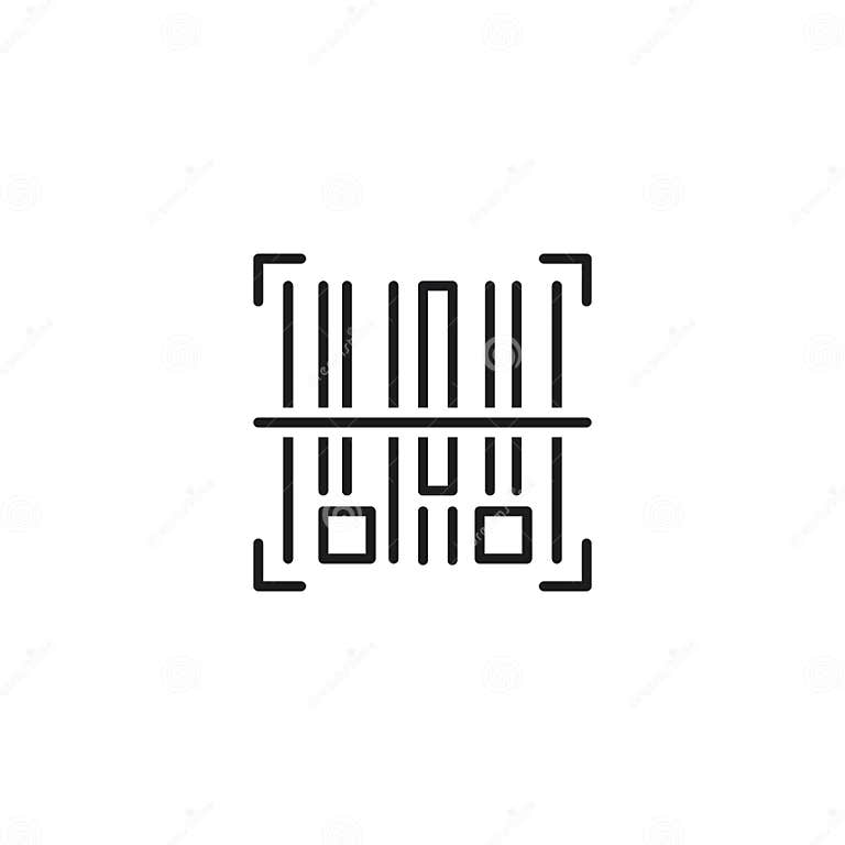 Line Bar Code Icon on White Background Stock Illustration ...