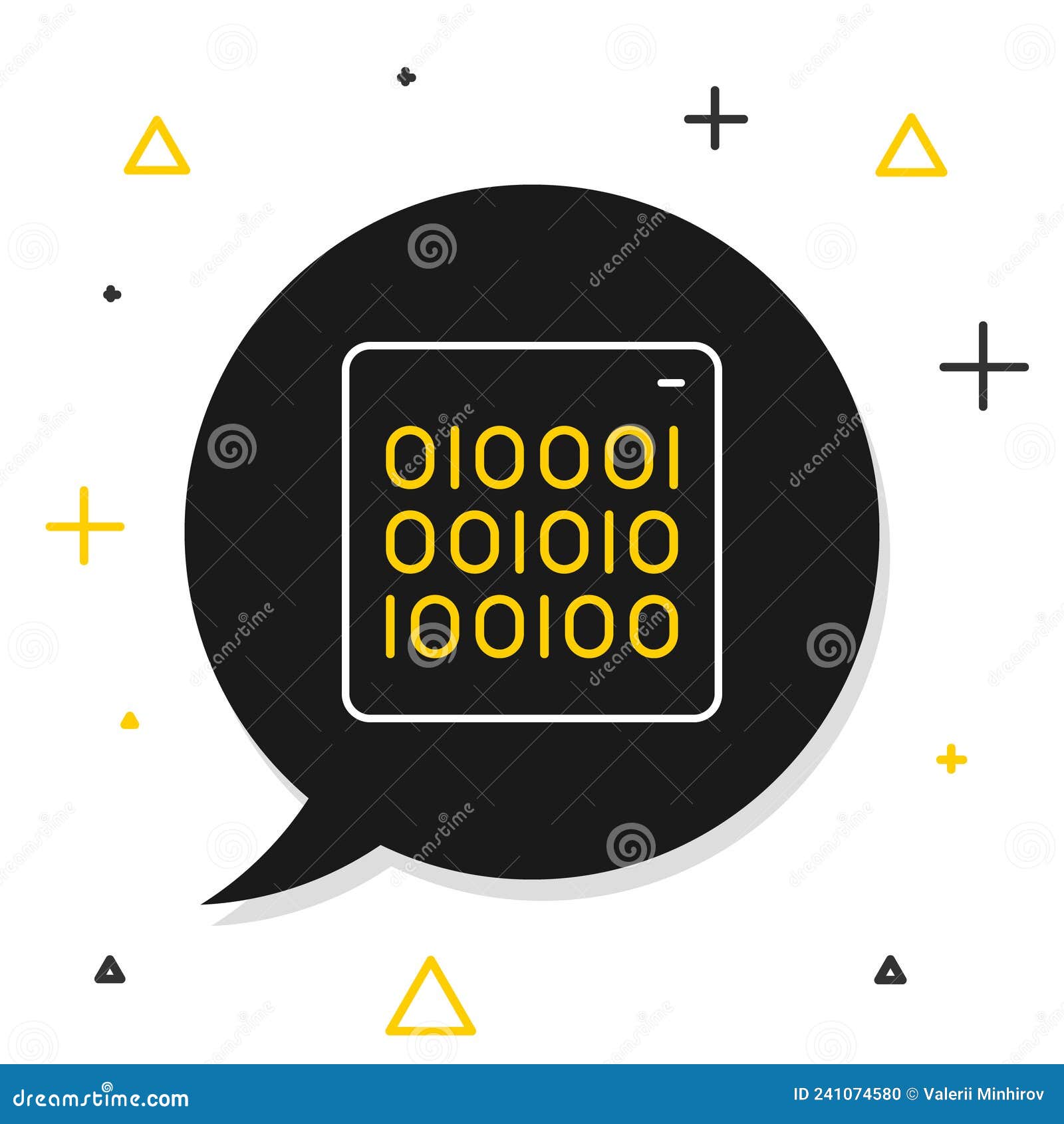 Line Binary Code Icon Isolated on White Background. Colorful Outline ...