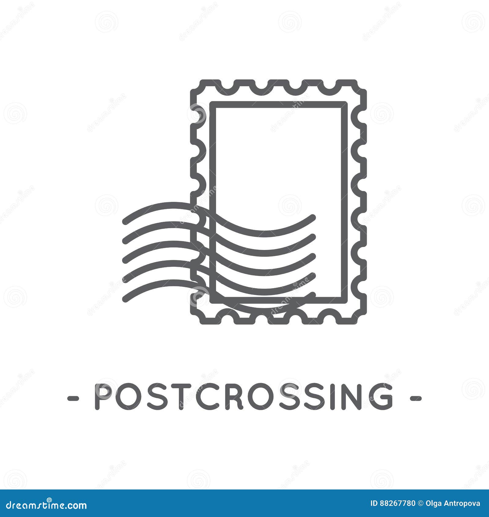 Line Black Postage Stamp Icon Stock Illustration - Illustration of ...