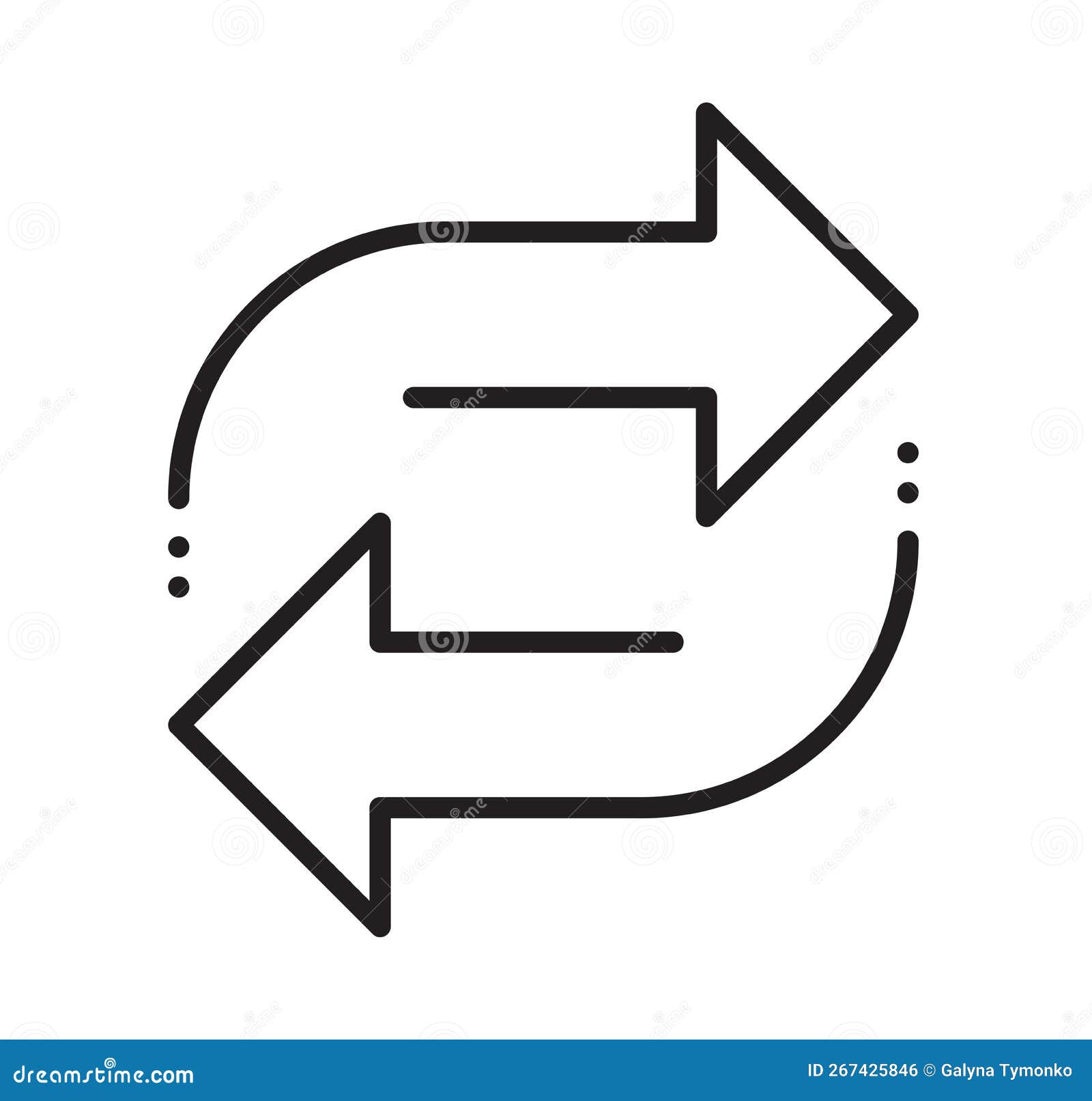 Line Black Vector Business Concept Arrows Refresh, Exchange Money ...