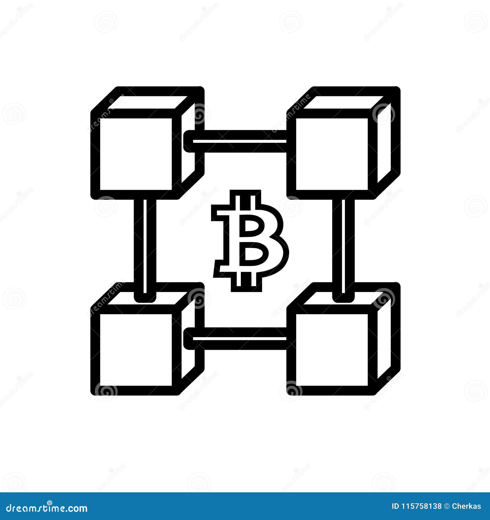 Blockchain Icon Set. Include Creative Elements Block, Distribution ...