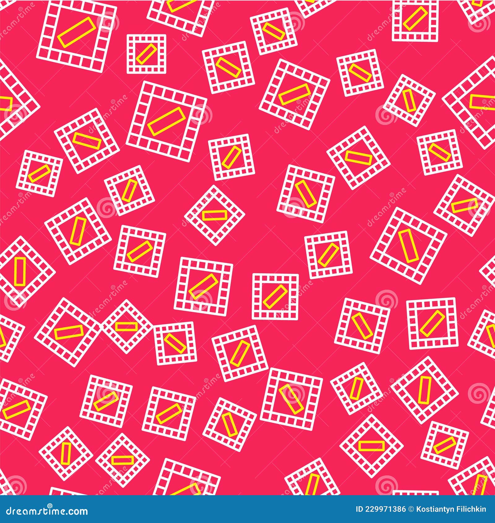 Line Board Game Icon Isolated Seamless Pattern on Red Background ...