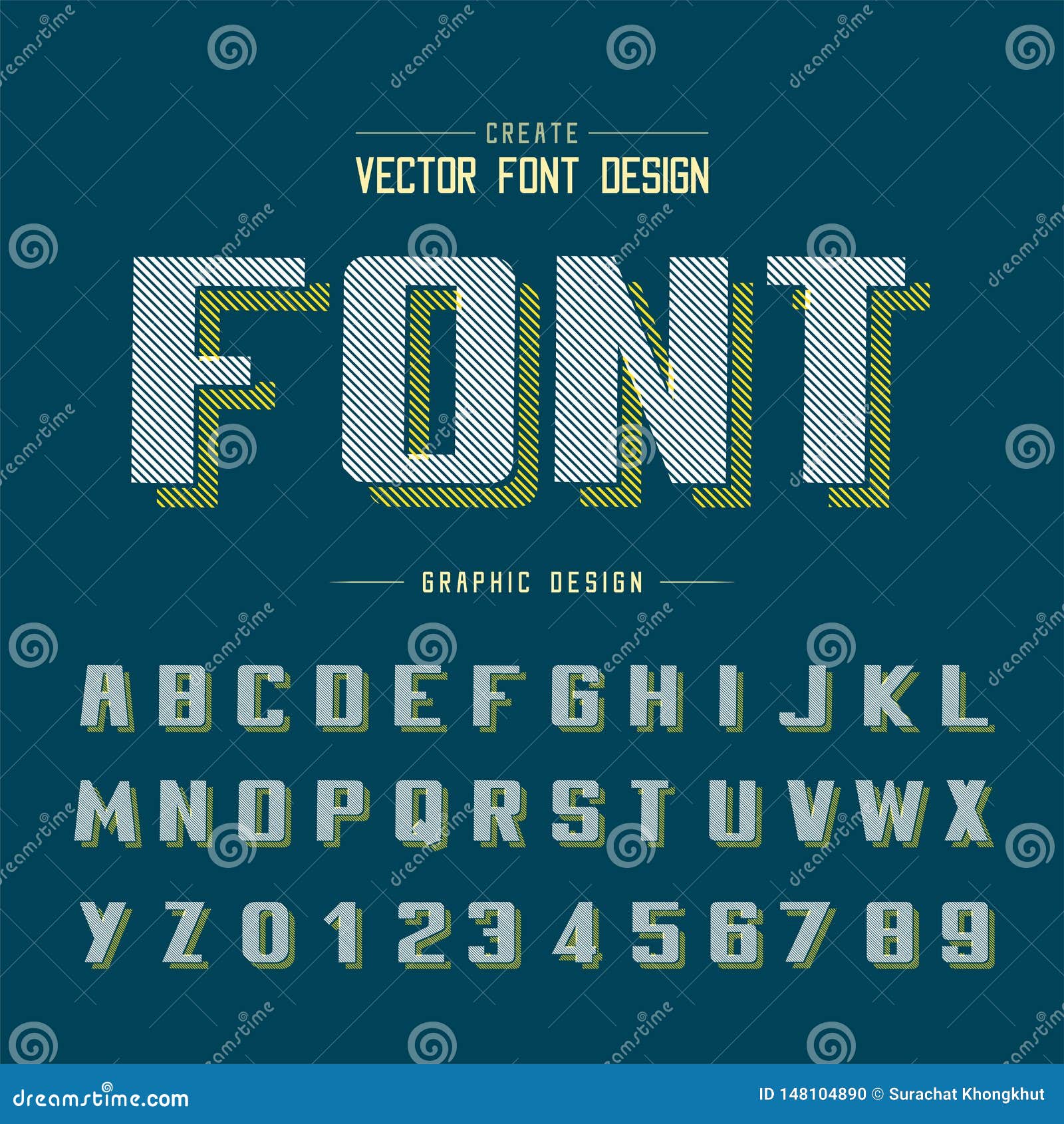 Line Bold Font Shadow and Graphic Alphabet Vector, Writing Typeface and ...