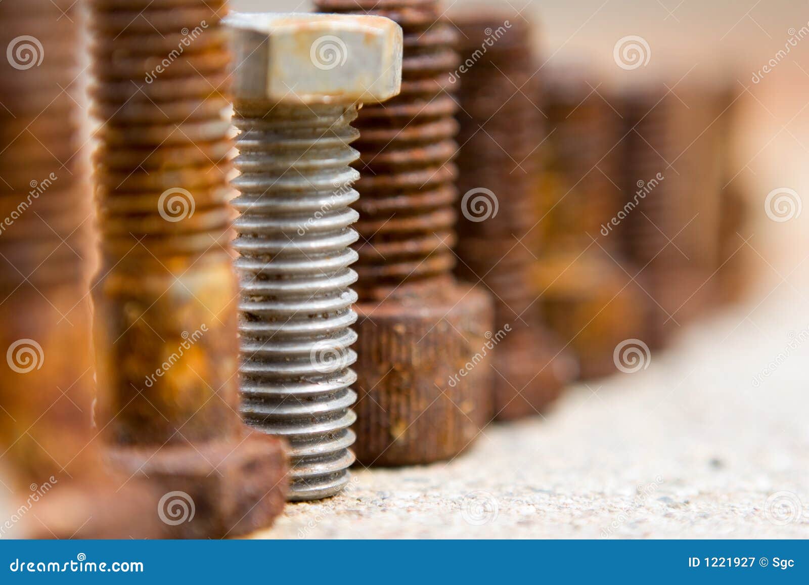 Line of bolts stock image. Image of macro, bolt, contrast - 1221927