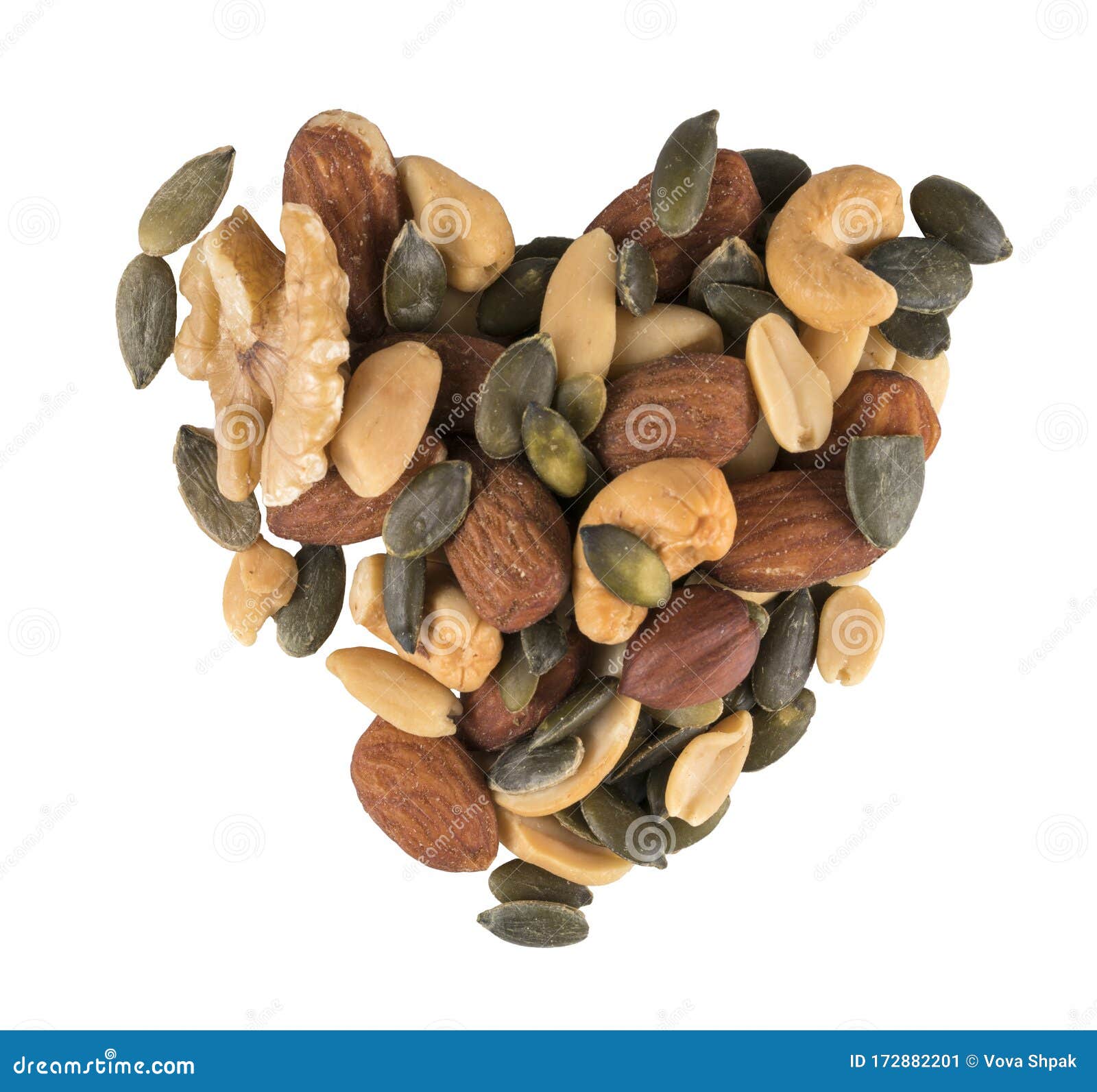 Line Border Made of Multiple Different Nuts and Seed Mix Stock Image ...