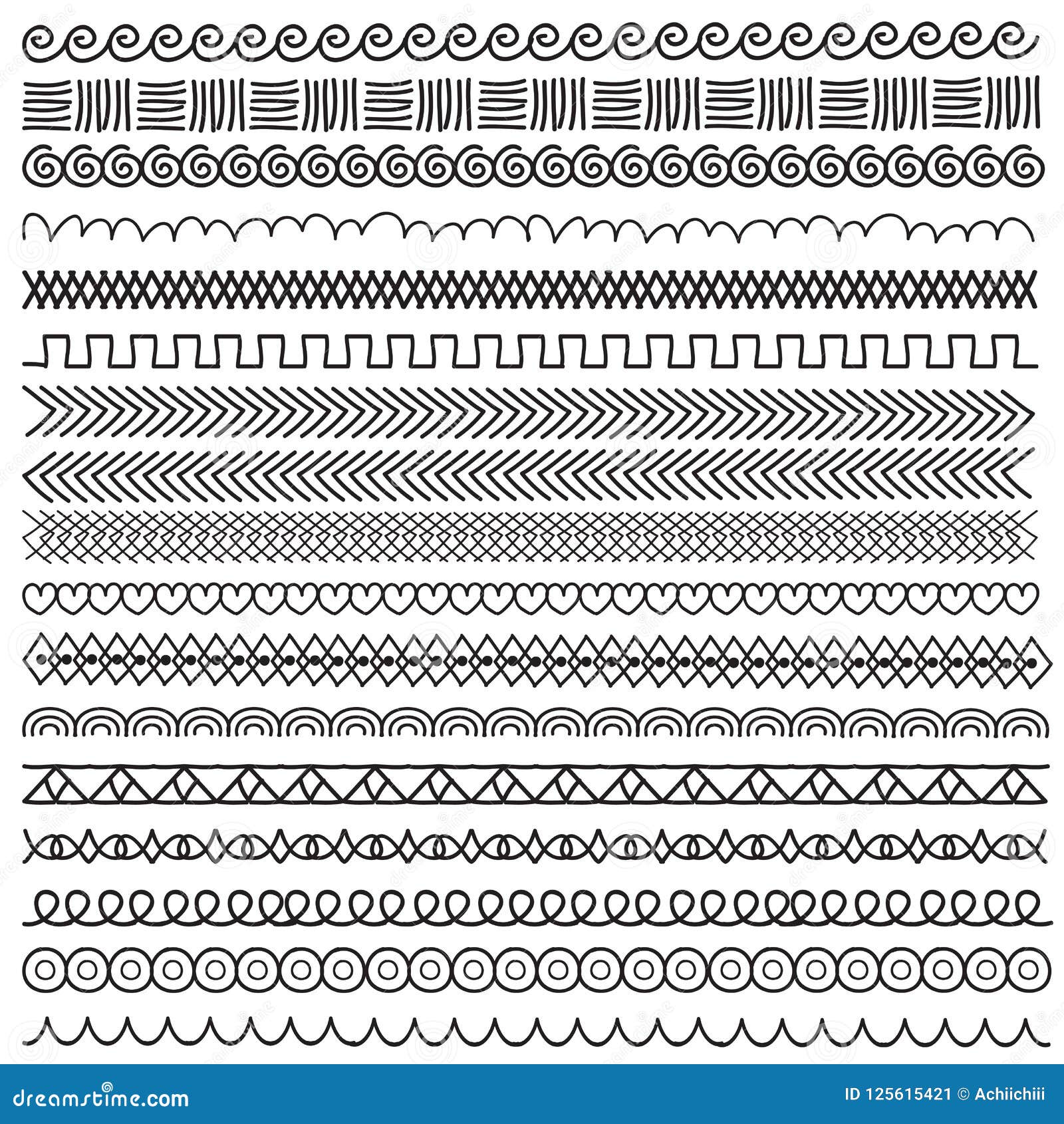 Line Border set stock vector. Illustration of decoration - 125615421