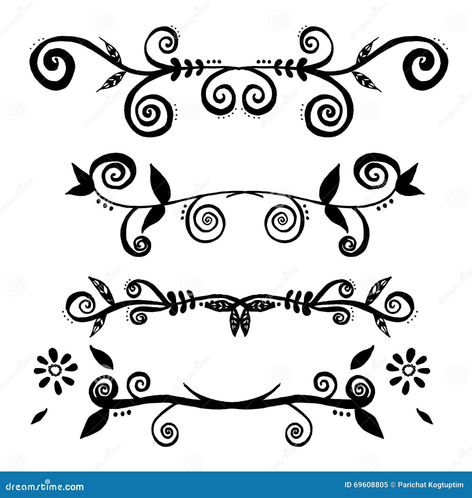 Line Border Vector Set stock vector. Illustration of design - 69608805