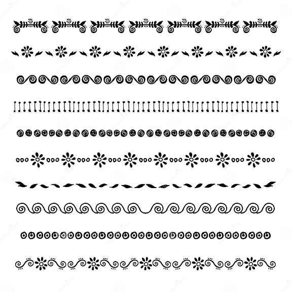 Line Border Vector Set stock vector. Illustration of hand - 69662601