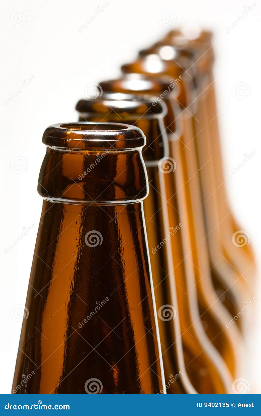 Line of Bottles Isolated on White Stock Image - Image of bottleneck ...