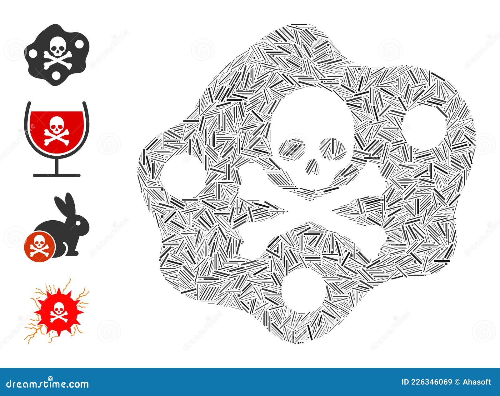 Line Botulinum Toxin Icon Vector Collage Stock Vector - Illustration of ...