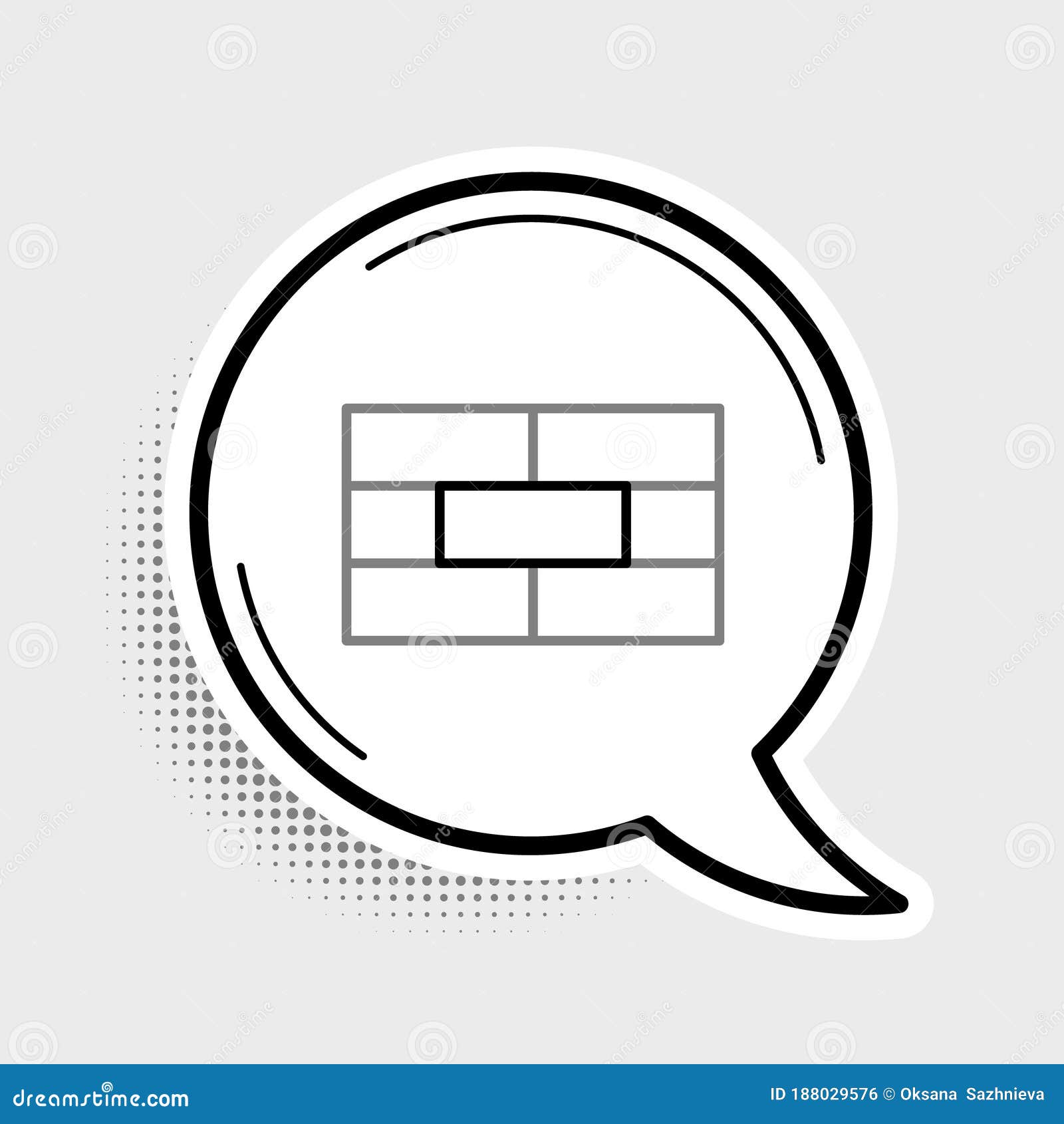 Line Bricks Icon Isolated on Grey Background. Colorful Outline Concept ...
