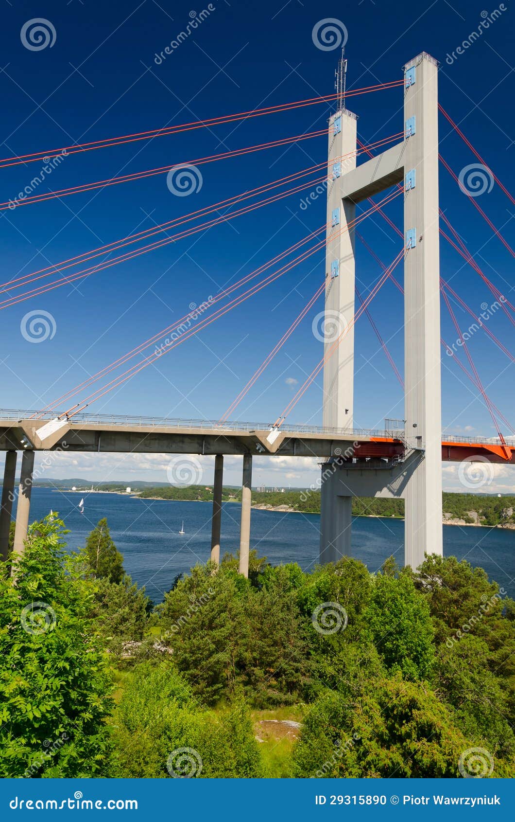 Line Bridge Details in Summer Nature Scenery Stock Photo - Image of ...