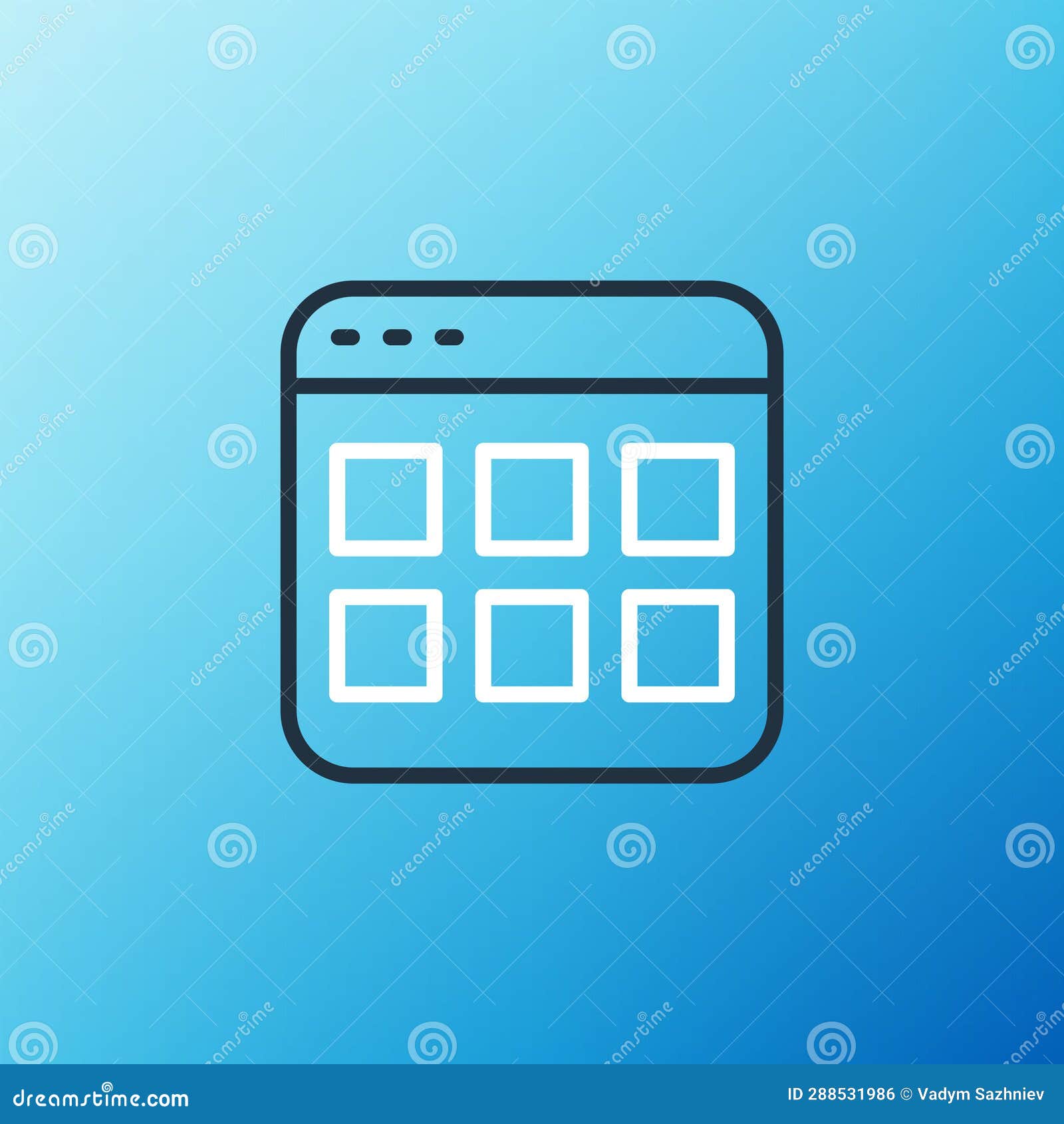 Line Browser Files Icon Isolated on Blue Background. Colorful Outline ...