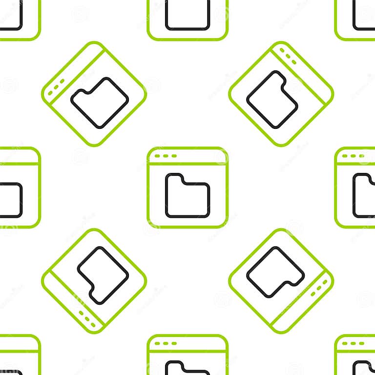 Line Browser Files Icon Isolated Seamless Pattern on White Background ...