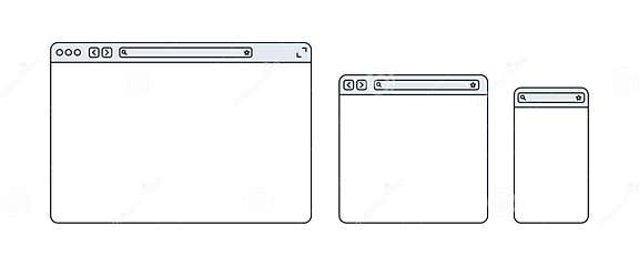 Line Browser. Outline Browser Window. Web Browser Template. Vector ...