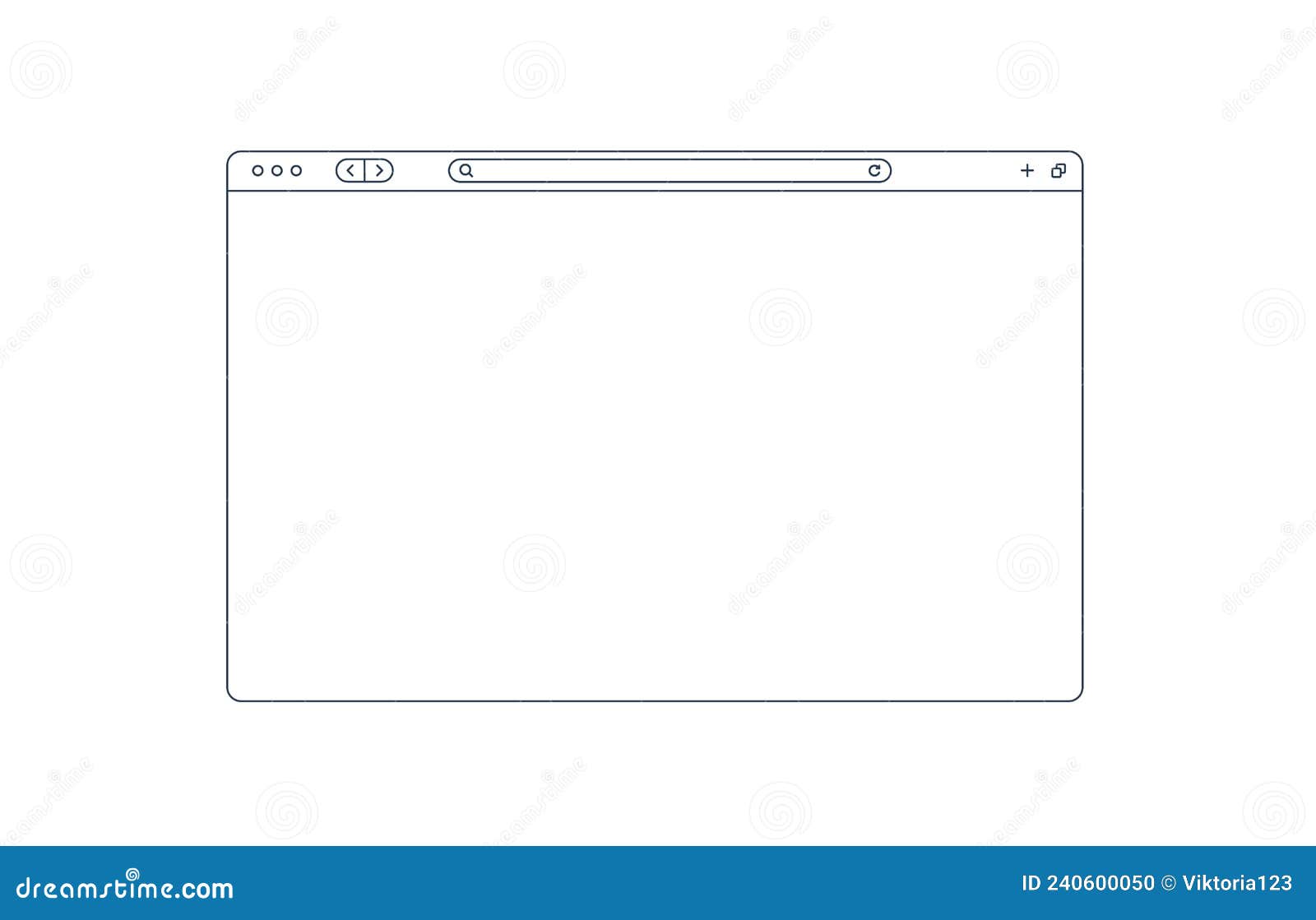 Line Browser Window in Black Color, Internet Page. Stock Vector ...