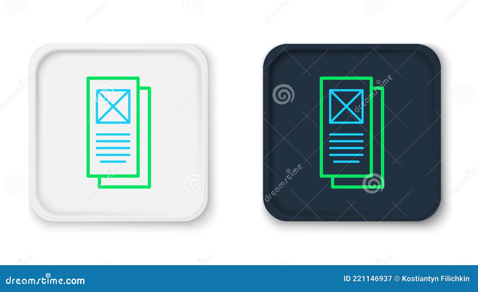 Line Browser Window Icon Isolated on White Background. Colorful Outline ...