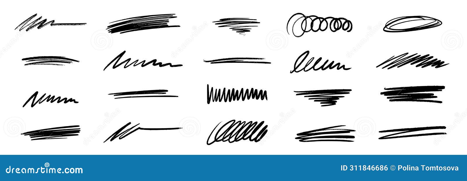 Line Brush Marker, Pen, Pencil Stroke Vector. Line Brush Marker ...