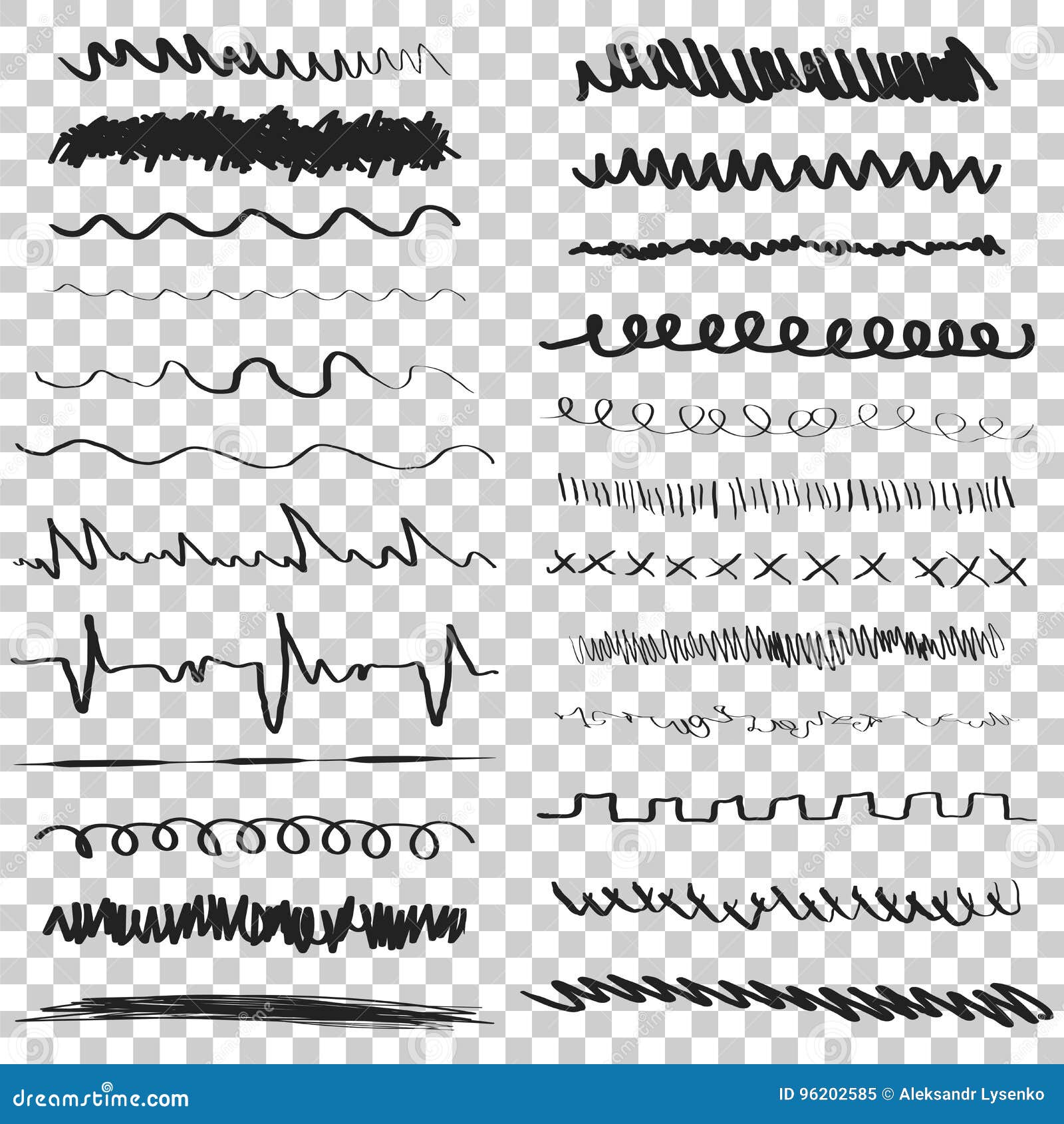 Line Brushes Vector Illustration. Hand Drawn Strokes Stock Vector ...