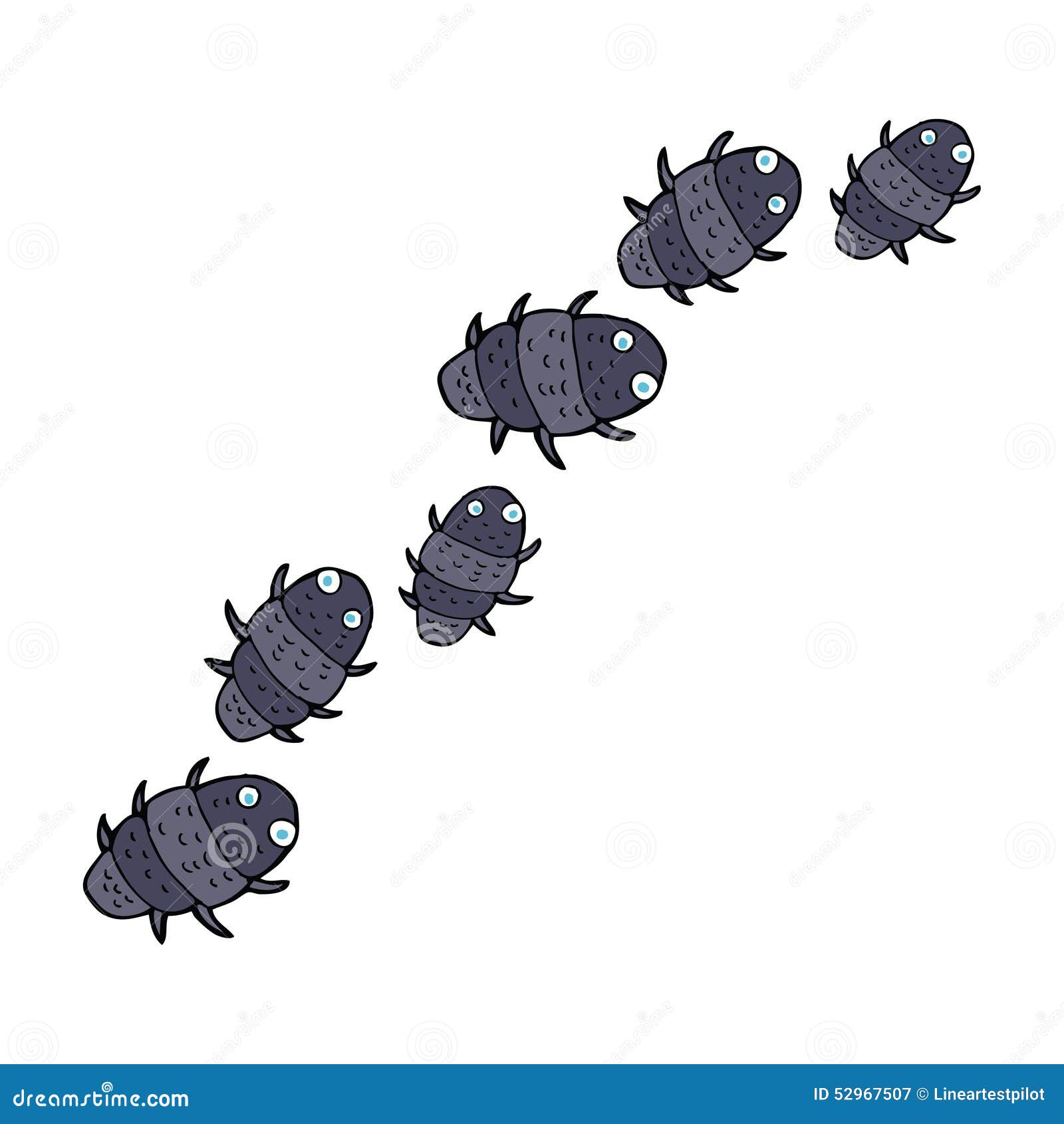Line of bugs cartoon stock illustration. Illustration of insects - 52967507