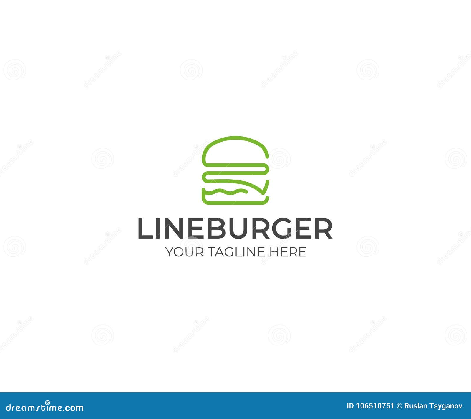 Line Burger Logo Template. Hamburger Vector Design Stock Vector ...