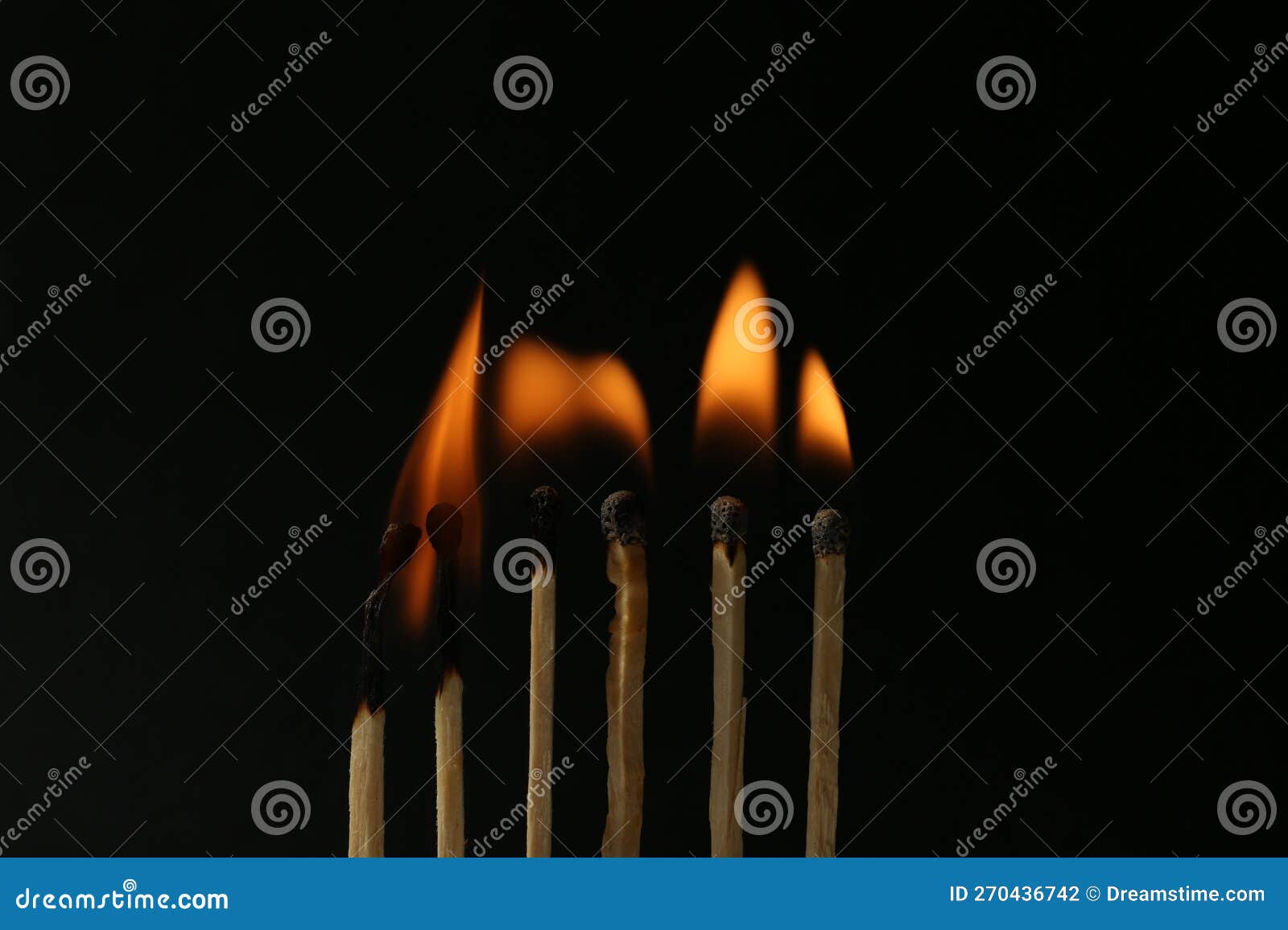 Line Of Matches Without Distance Where They Are Lit One By One ...