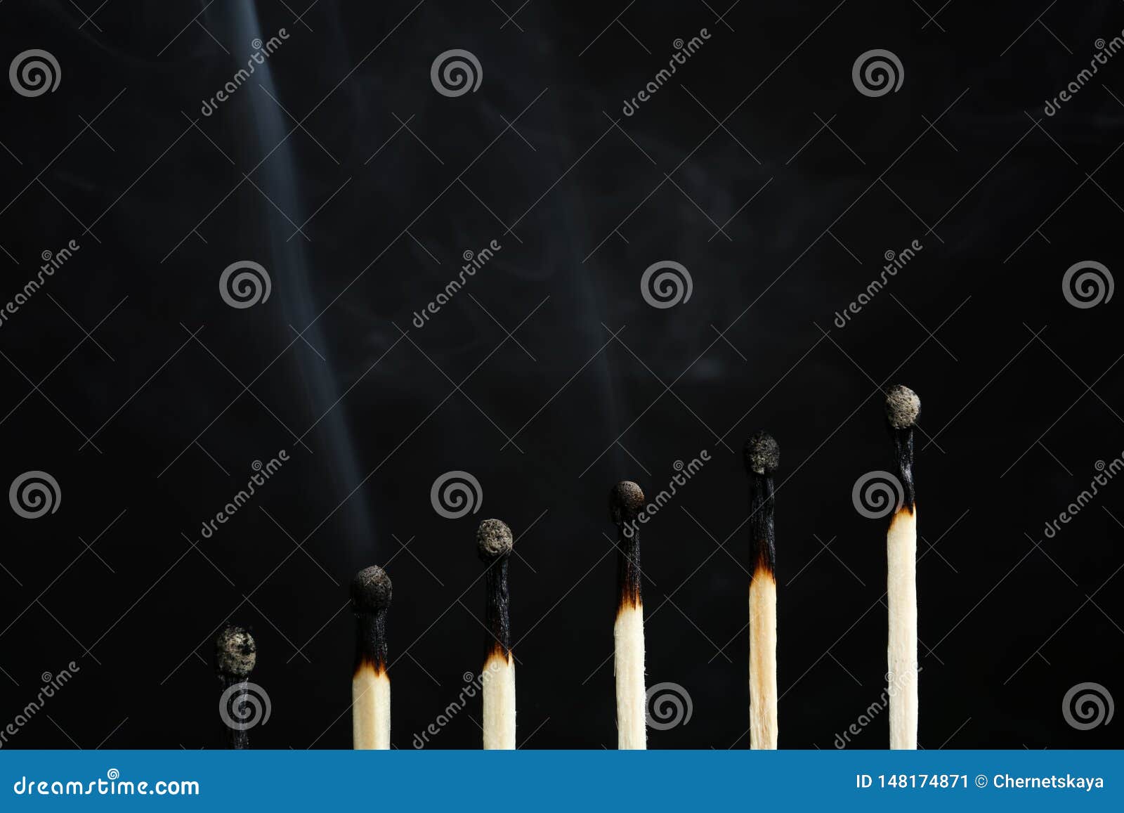 Line Of Matches Without Distance Where They Are Lit One By One ...